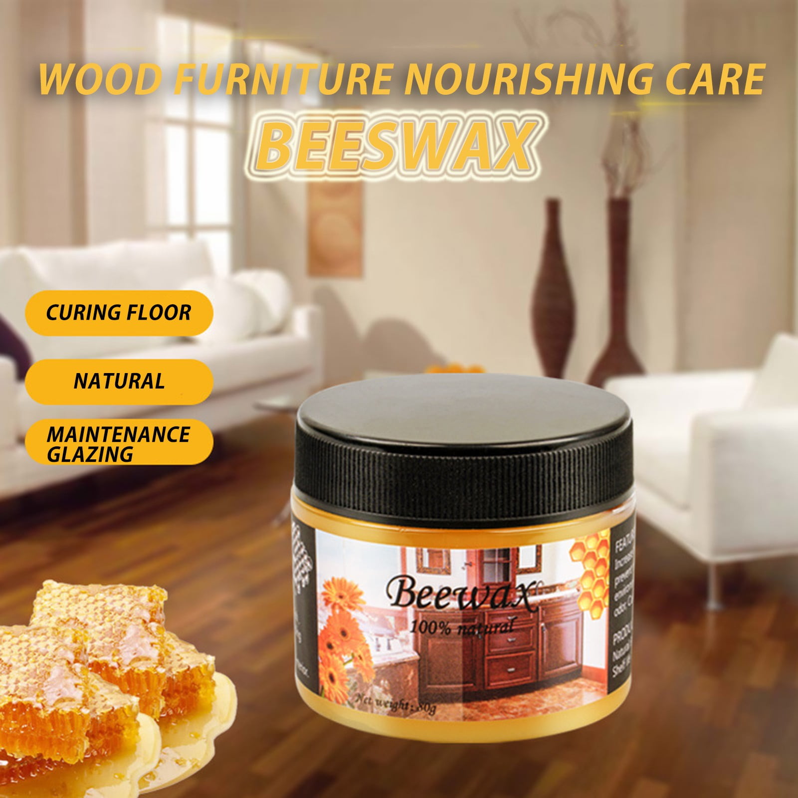 Beeswax Furniture Polish, Natural Wood Polish and Conditioner, Solid ...