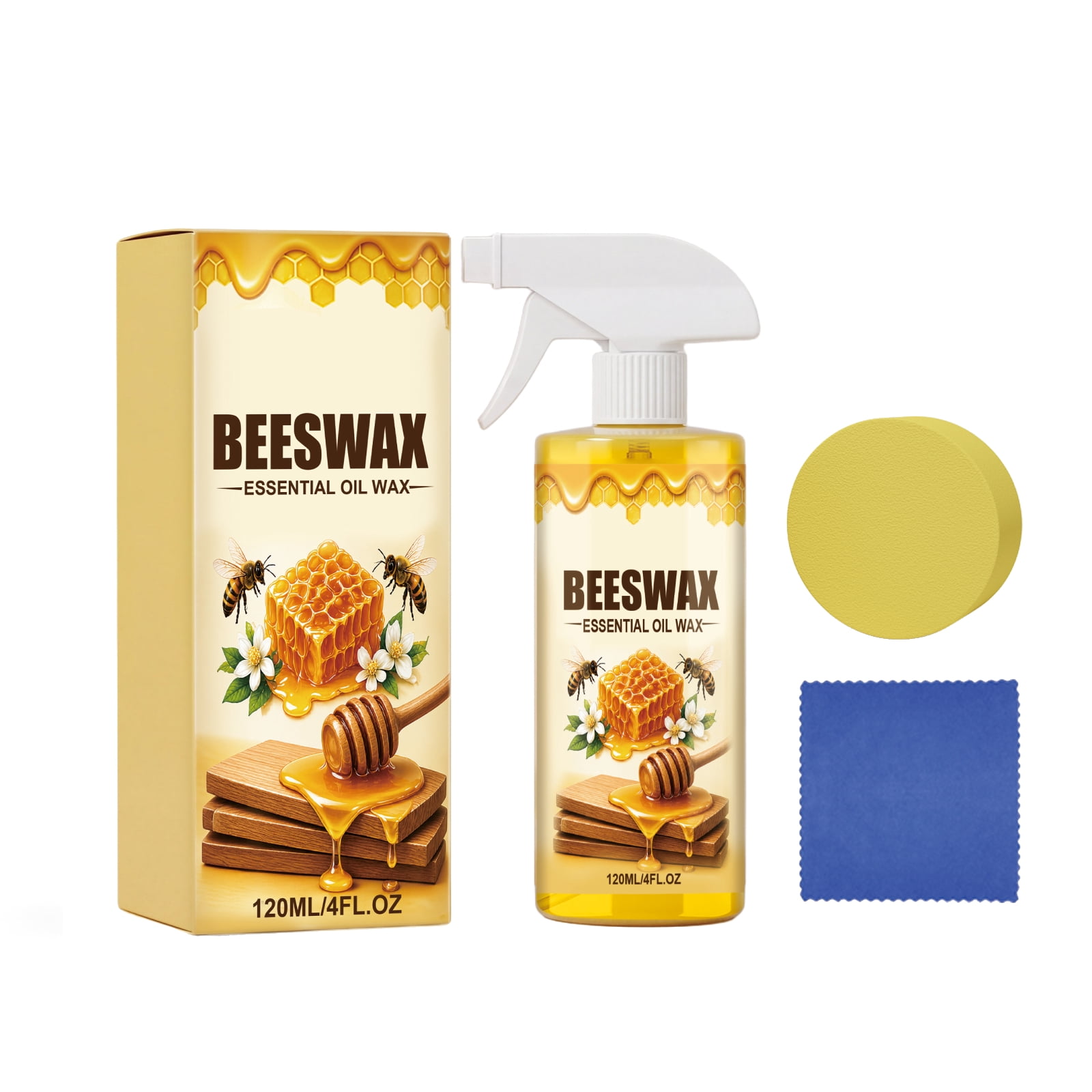 Beeswax Furniture Polish Spray, Natural Wood Cleaner and Polish Kit ...