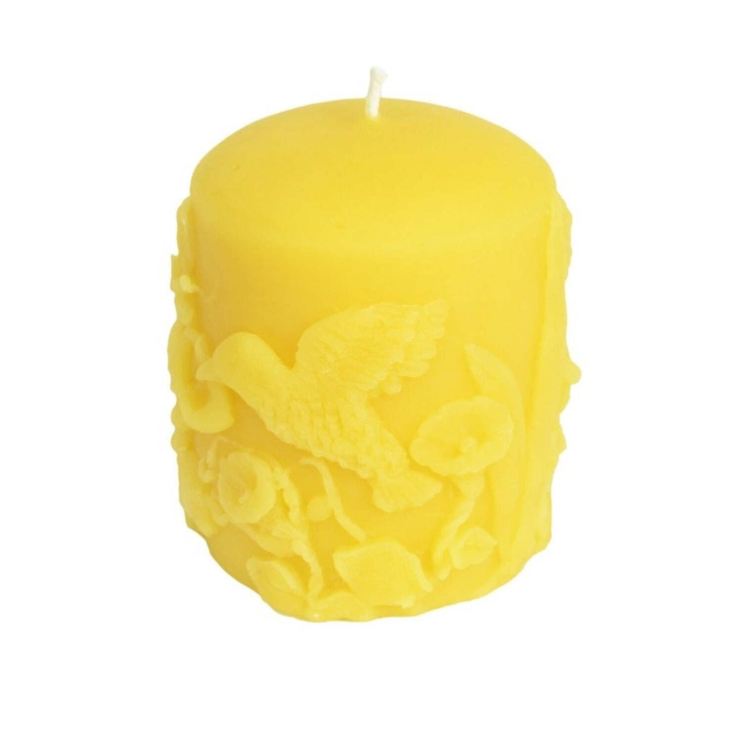 Beeswax Hummingbird Relief Pillar Candle - 3 inches - Walmart.com