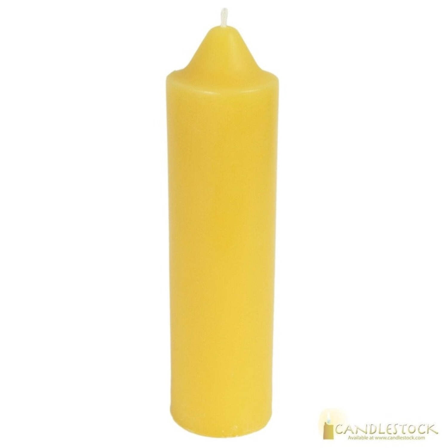 Beeswax Narrow Column Pillar Candle - 6 inches - Walmart.com