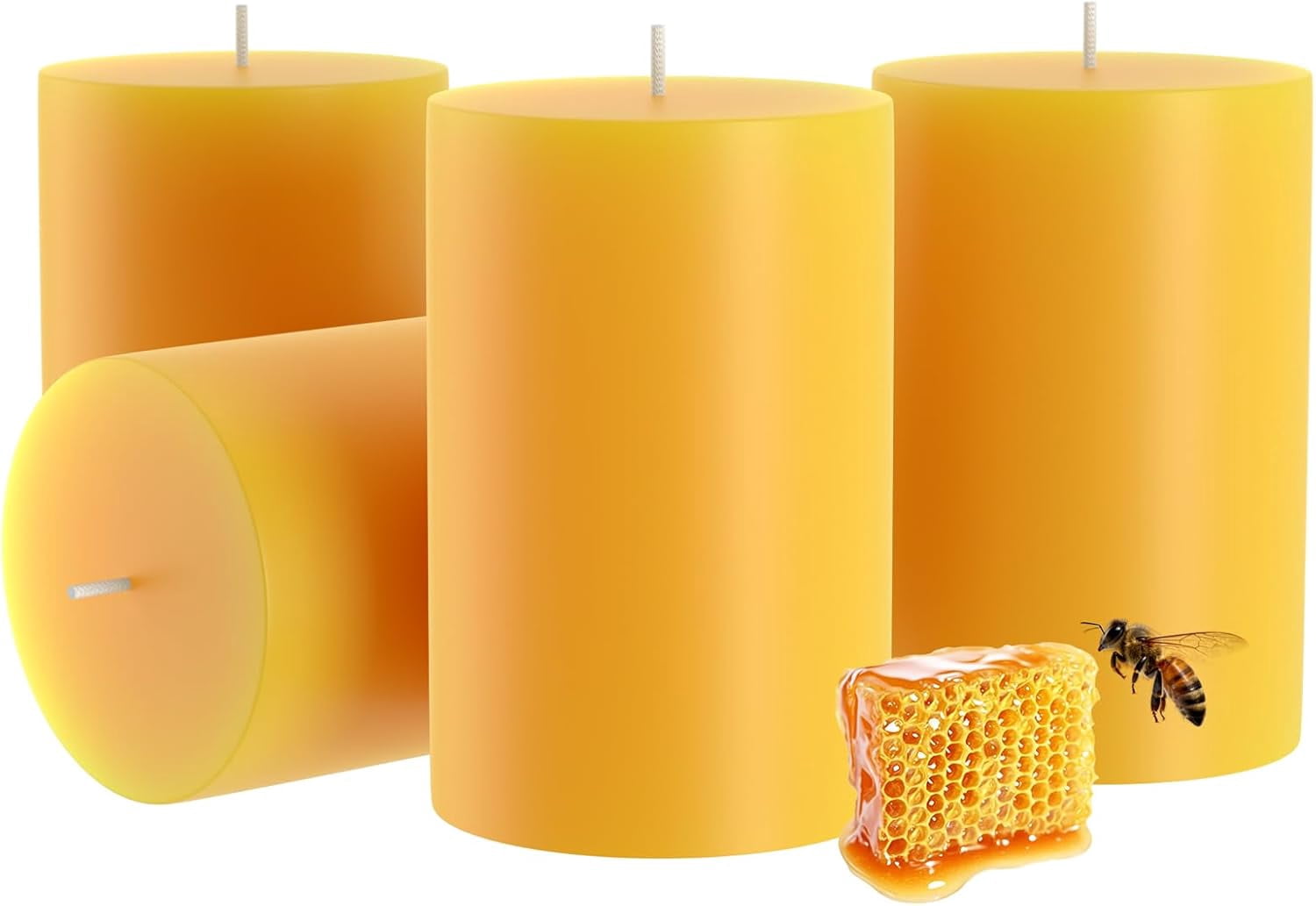 Beeswax Pillar Candles-80 Hours Long Time Beeswax Candles | Bees Wax ...