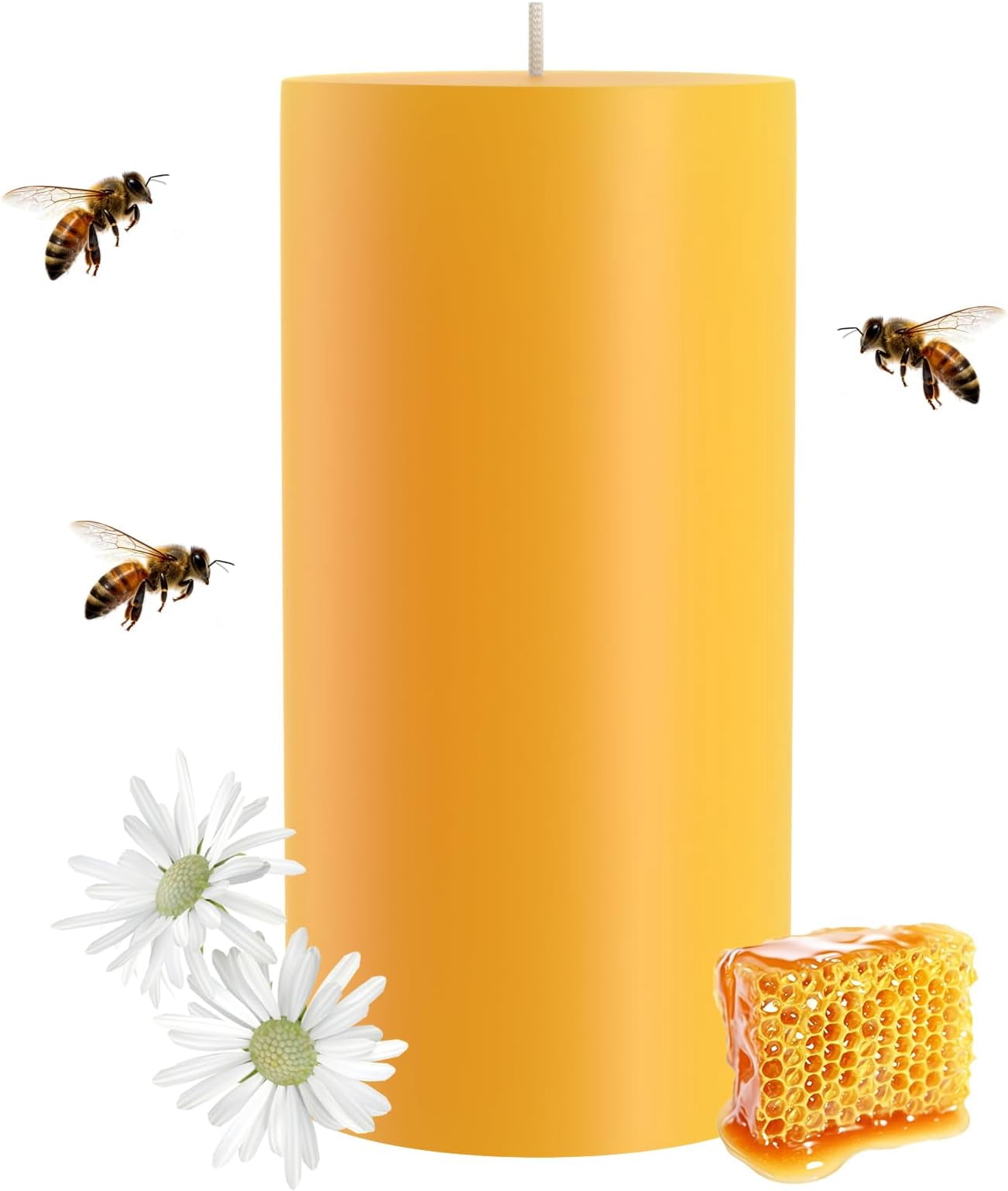 Beeswax Pillar Candles-85 Hours Long Time Beeswax Candles | Bees Wax ...