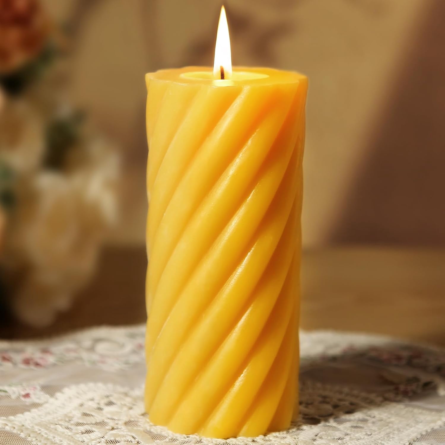 Beeswax Pillar Candles,92 Hours Long , Pure Beeswax Candles Unscented ...