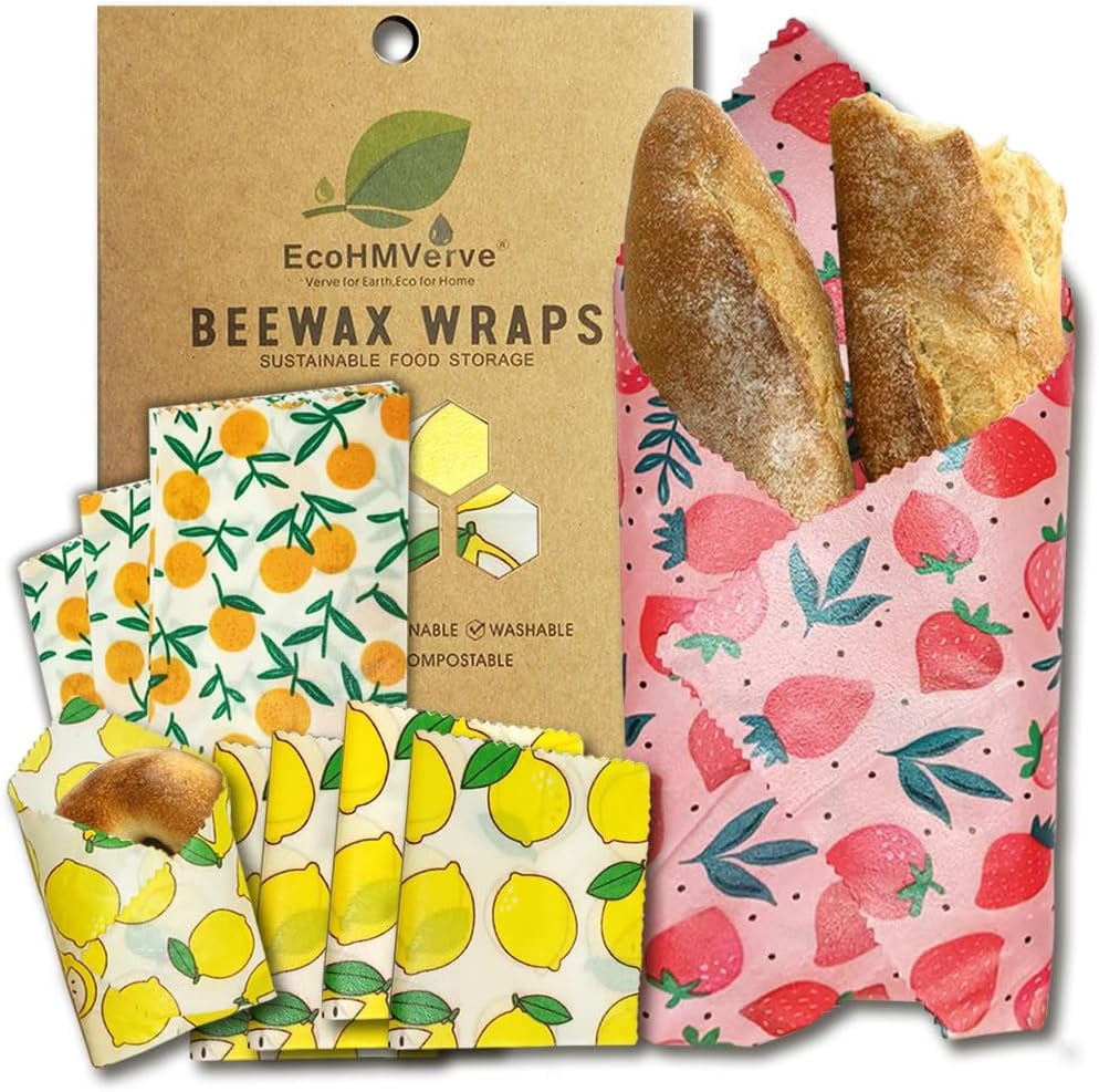 Beeswax Reusable Food Wraps for Bread & Sandwiches – Organic Cotton ...