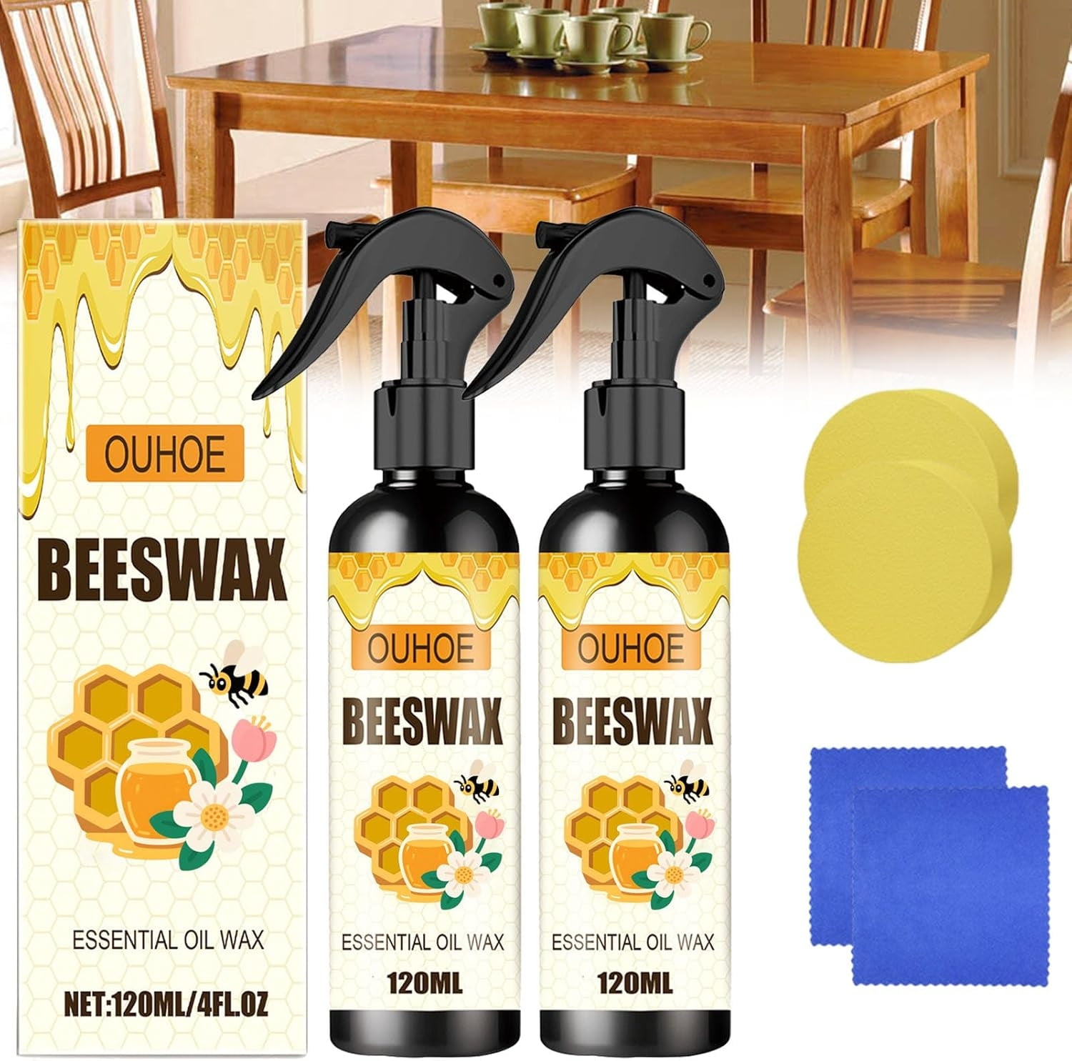 Beeswax Spray, Natural Beeswax Spray Furniture Polish, The Original Micro Molecularized Beewax ...