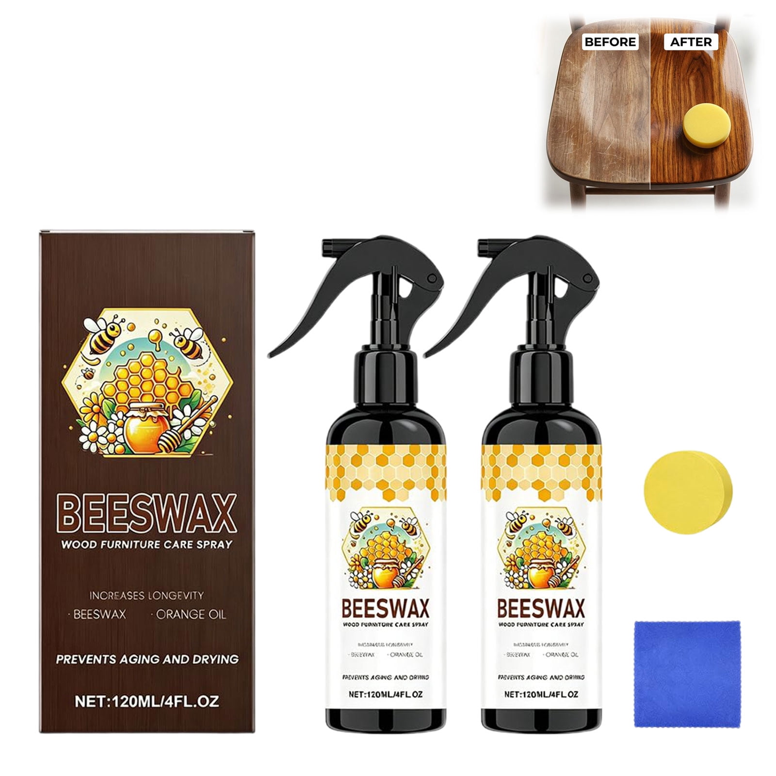 Beeswax Wood Polish Spray – 2026 Natural Furniture Cleaner & Restorer ...