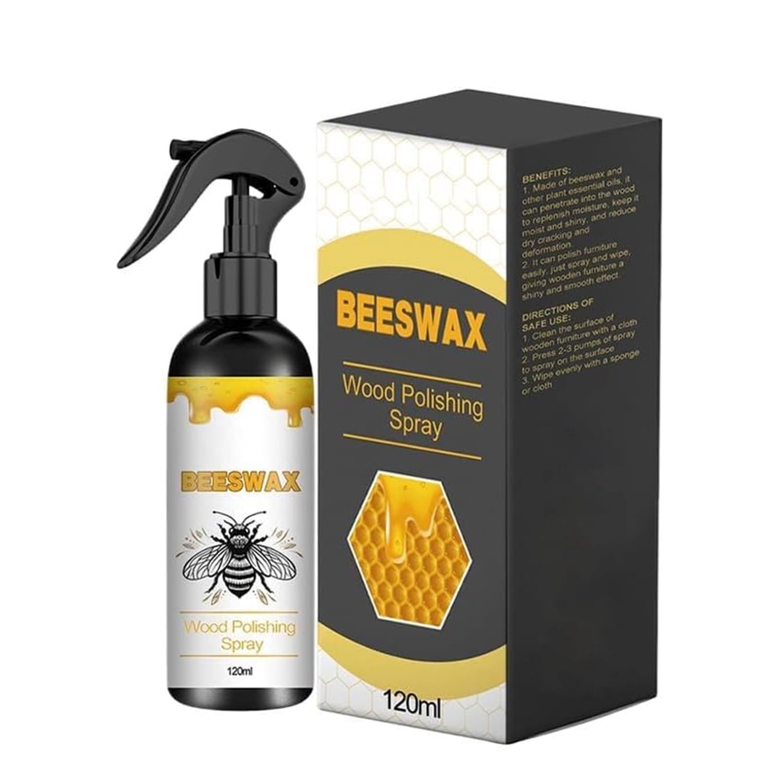 Beeswax Wood Polish Spray Wood Furniture Cleaner & Shine Restorer with ...