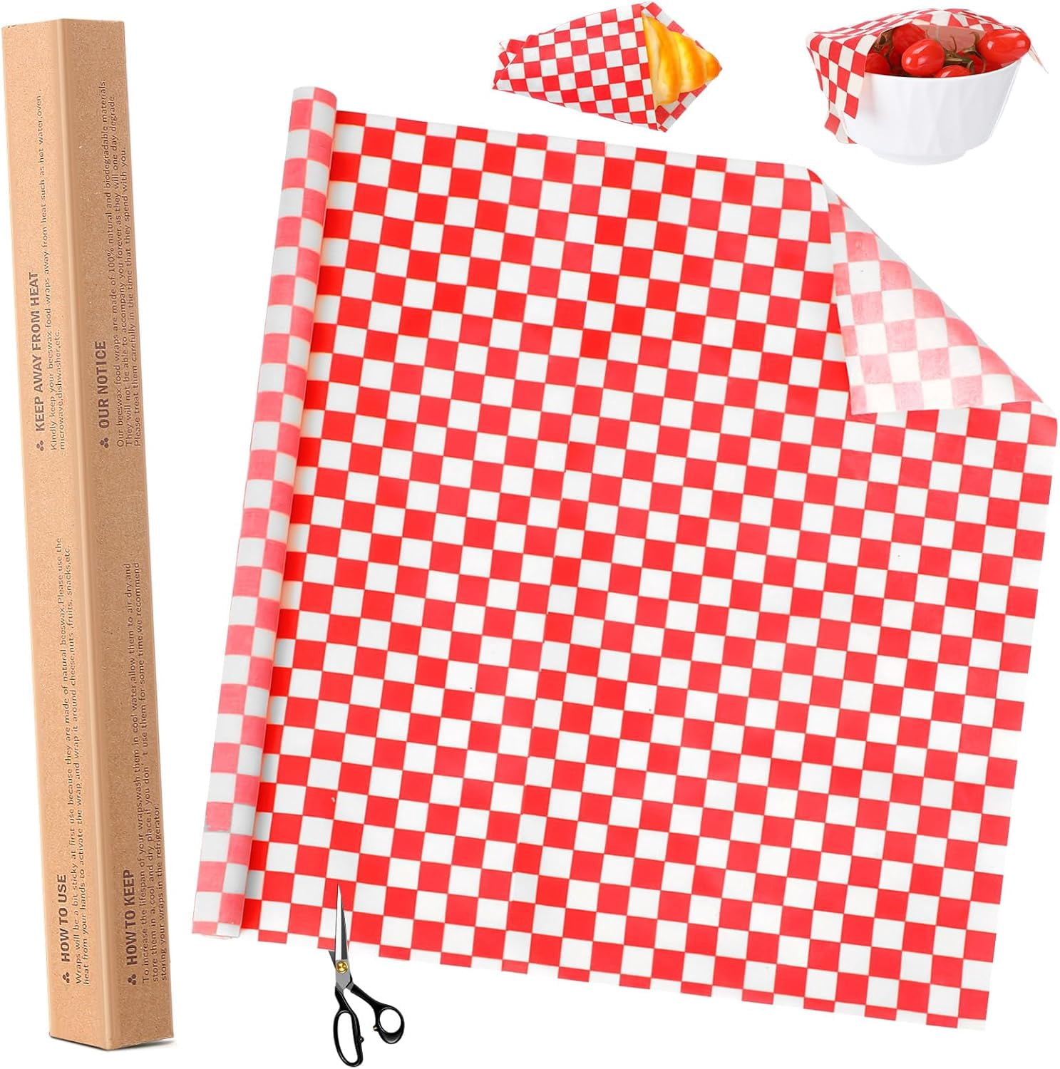 Beeswax Wraps for Food 14x52" Beeswax Food Wraps Reusable Wax Paper ...