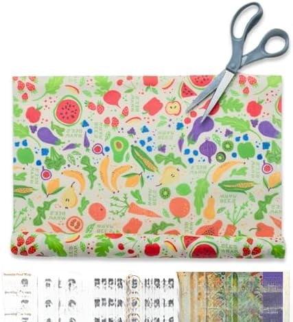 Beeswax Wraps for Food - Cut to Size 14x52" Wax Paper Roll - Made in ...
