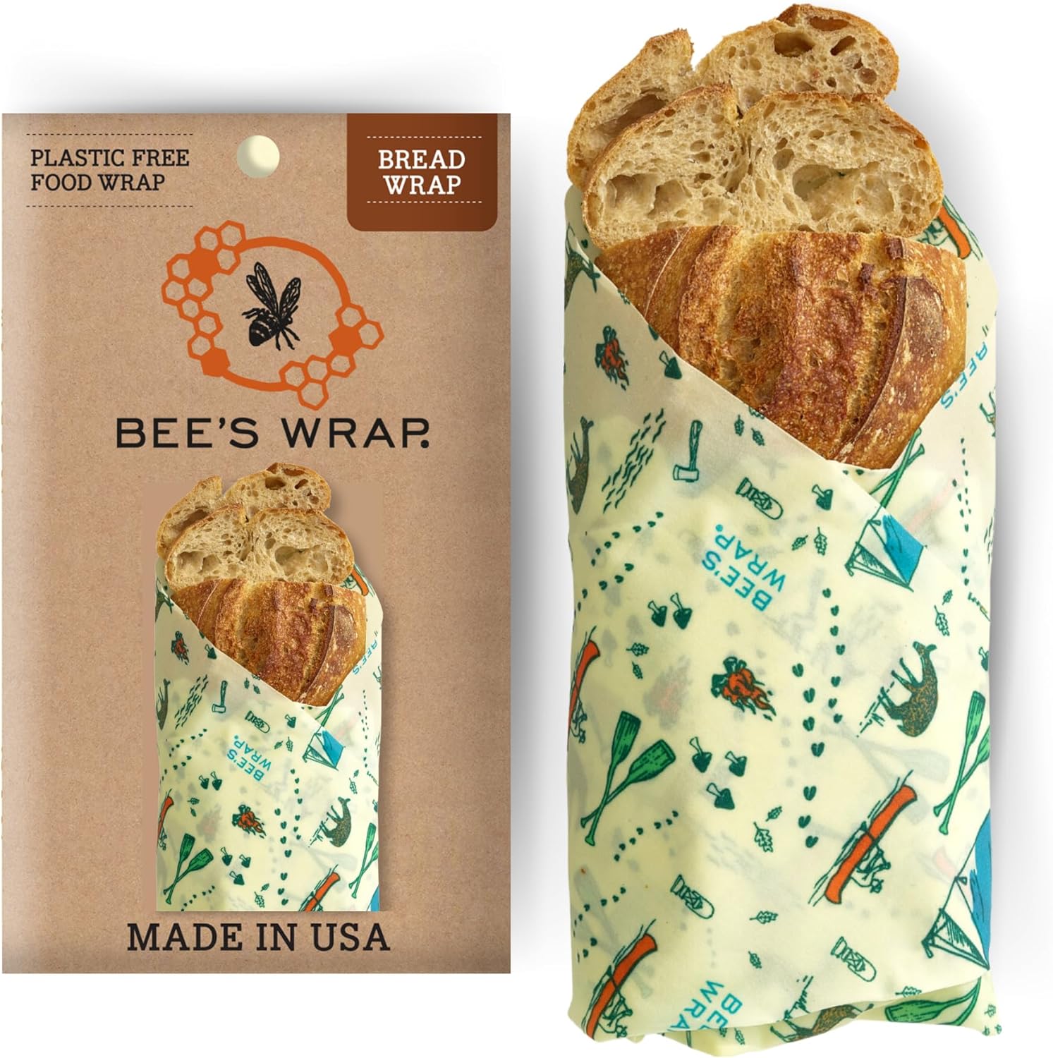 Beeswax Wraps for Food - Honeycomb Bread Wrap - Made in USA Reusable ...