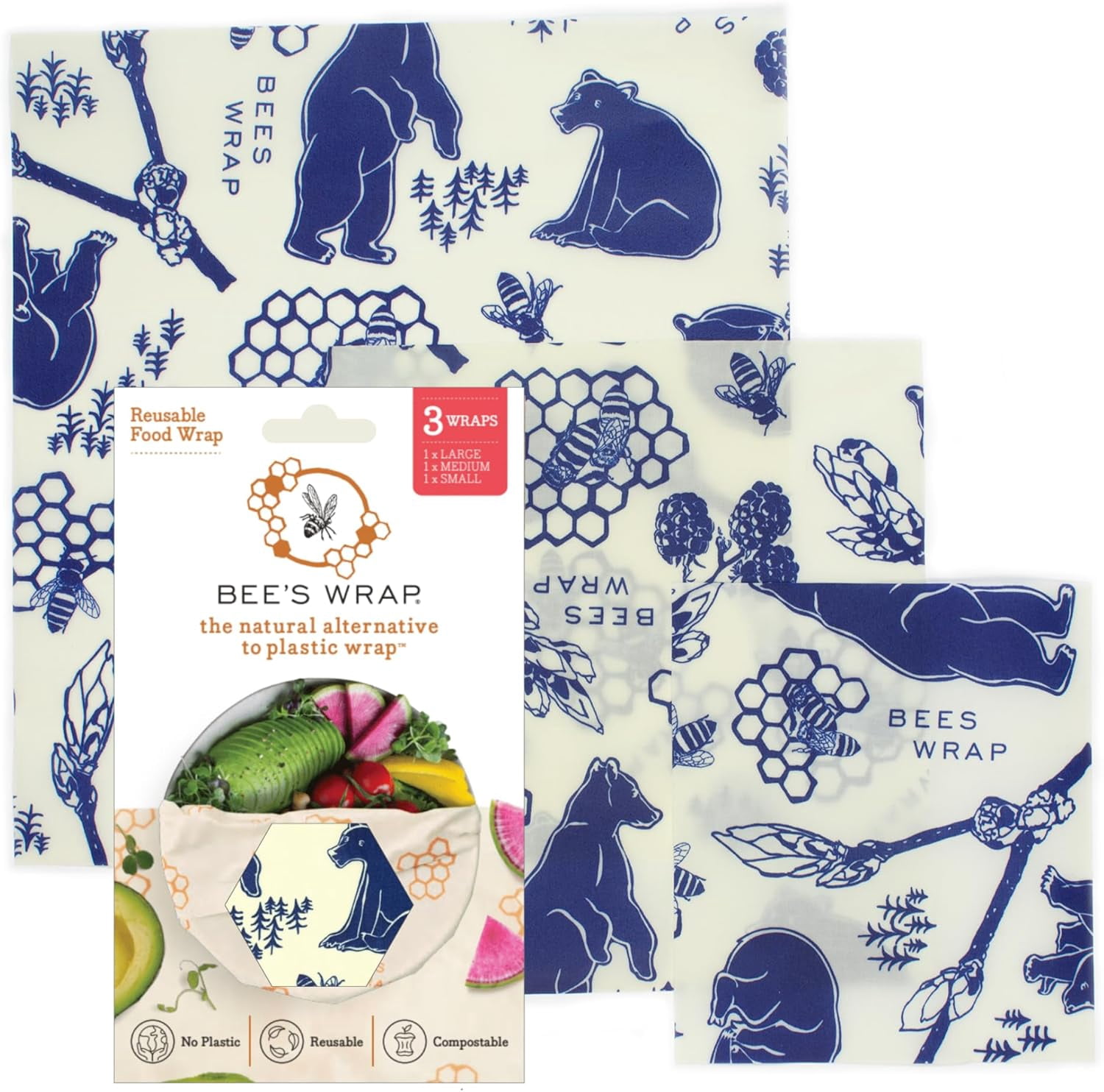 Beeswax Wraps for Food - Made in USA Reusable & Organic Food Wraps ...