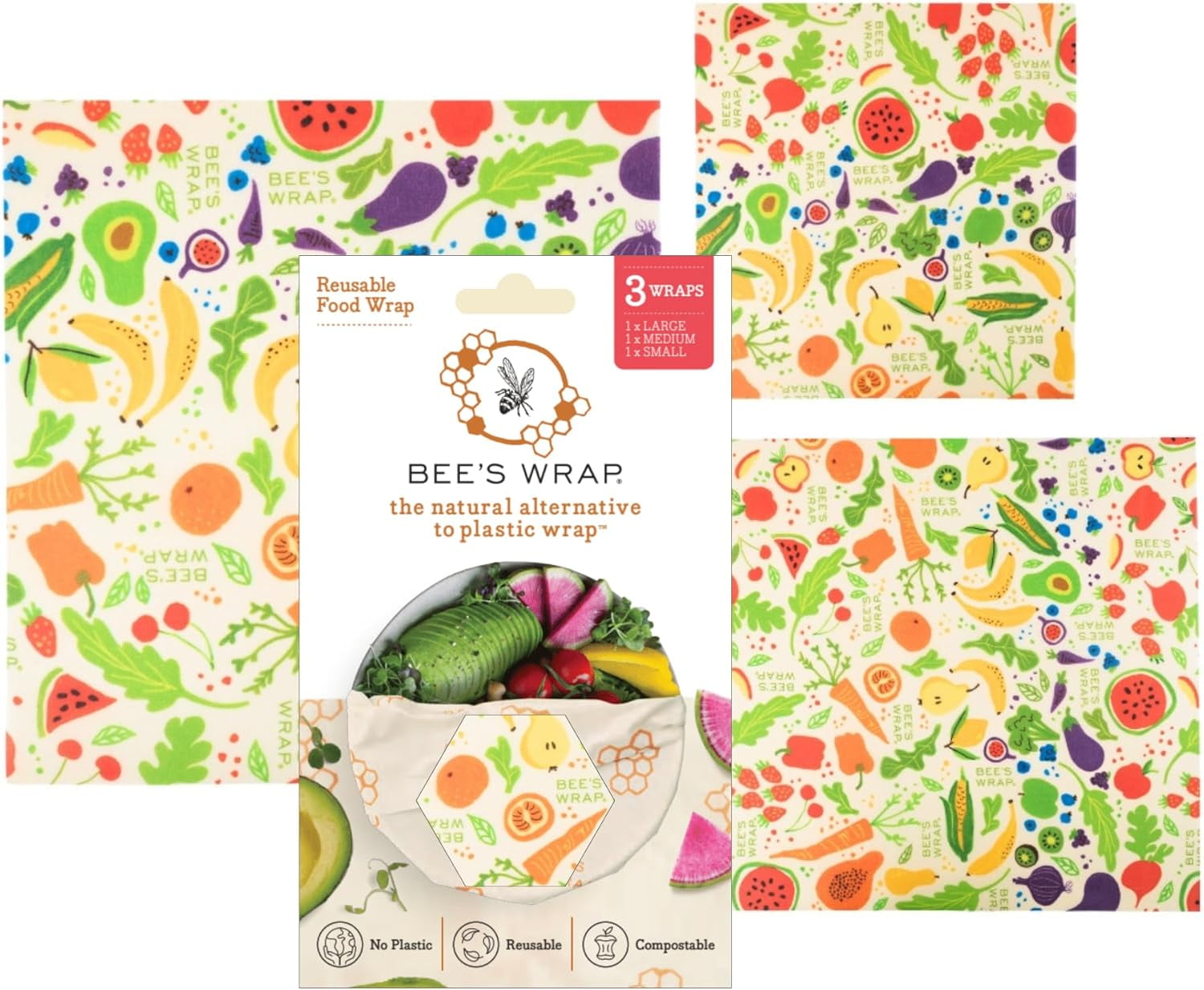 Beeswax Wraps for Food - Made in USA Reusable & Organic Food Wraps ...