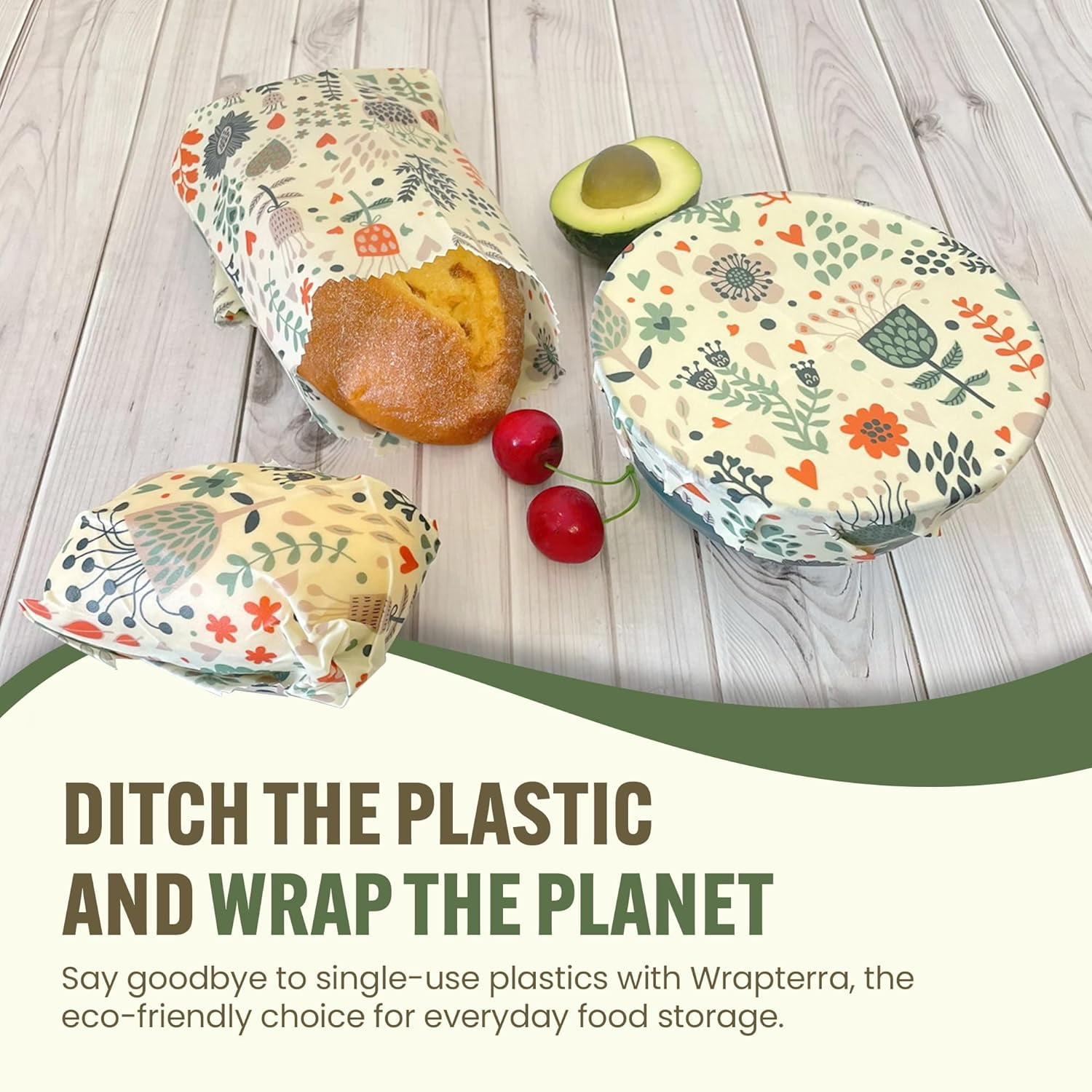 Beeswax Wraps for Food - Reusable & Moldable Bees Wax Covers for Bowls ...