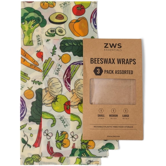 Beeswax Wraps, Reusable Cotton Food Storage Set for Kitchen, Lunch ...