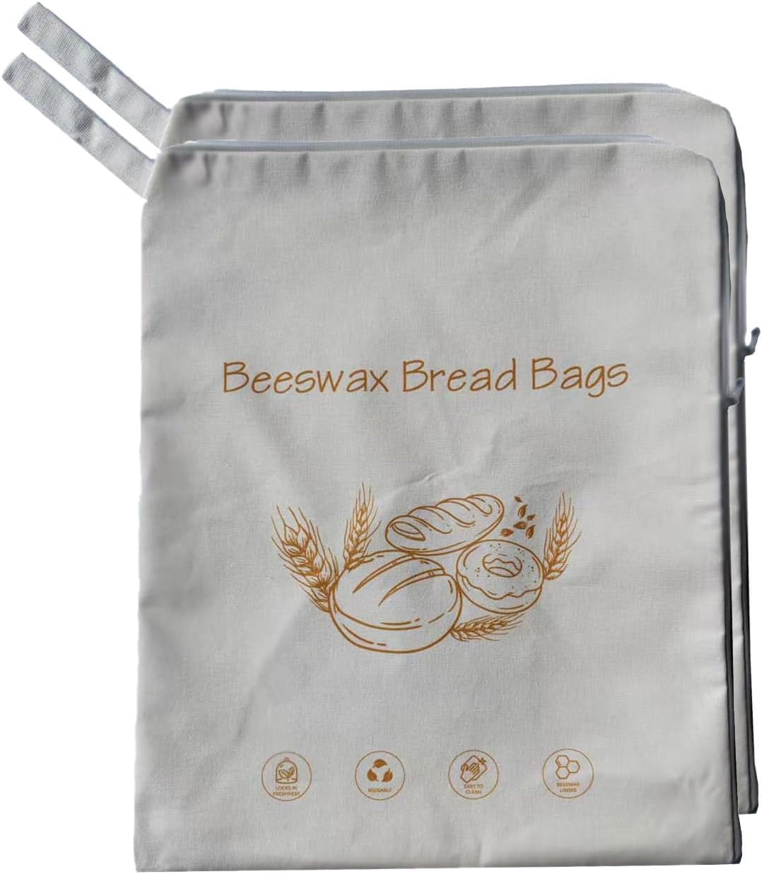 Beeswax lined surface bag, flower pattern, moisture resistant zipper ...