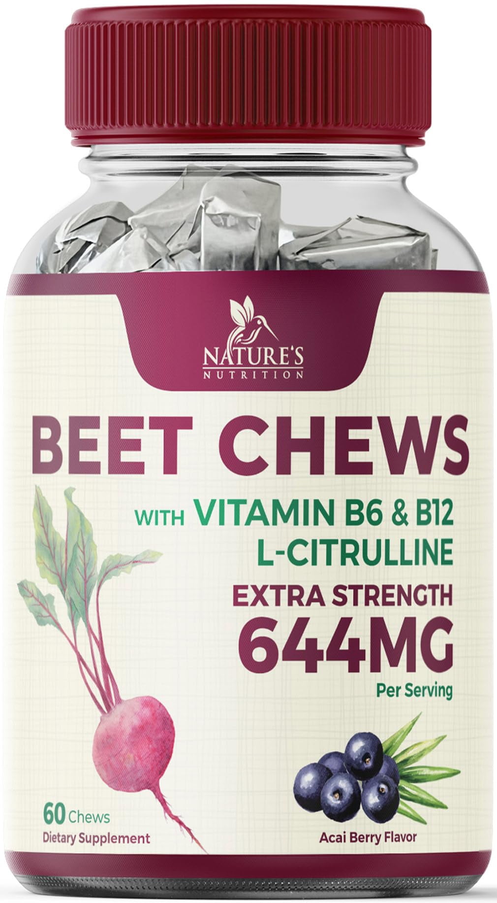 Nature's Nutrition Heart Chews, Beet Root and Grape Seed Extract ...