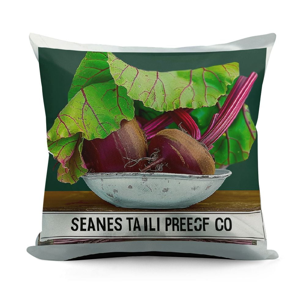 Beet Early Blood Turnip Packet from Card Seed Company Pillow Case ...