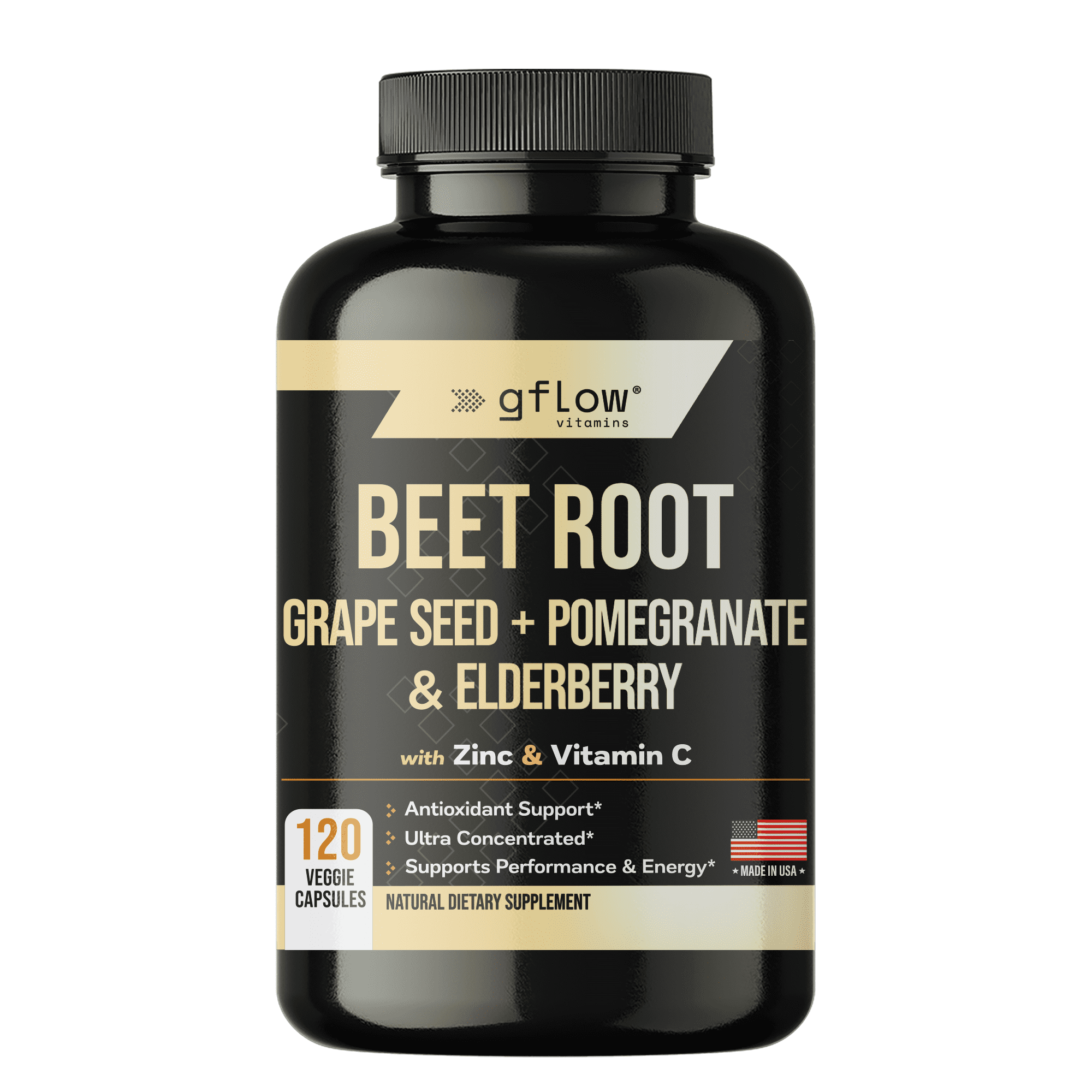 Gflow Vitamins Beet Root 8,000mg Extra Strength + Sambucus Elderberry ...