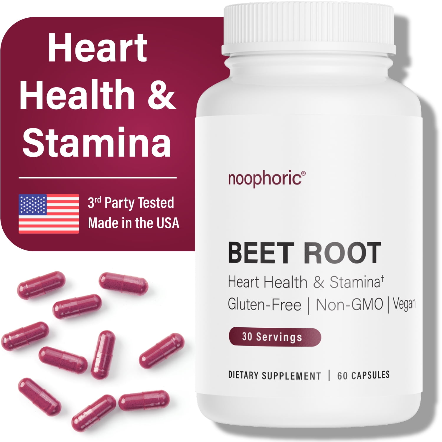 Beet Root - Beets Supplement 1300mg - Vegan, Gluten-Free, Non-GMO ...