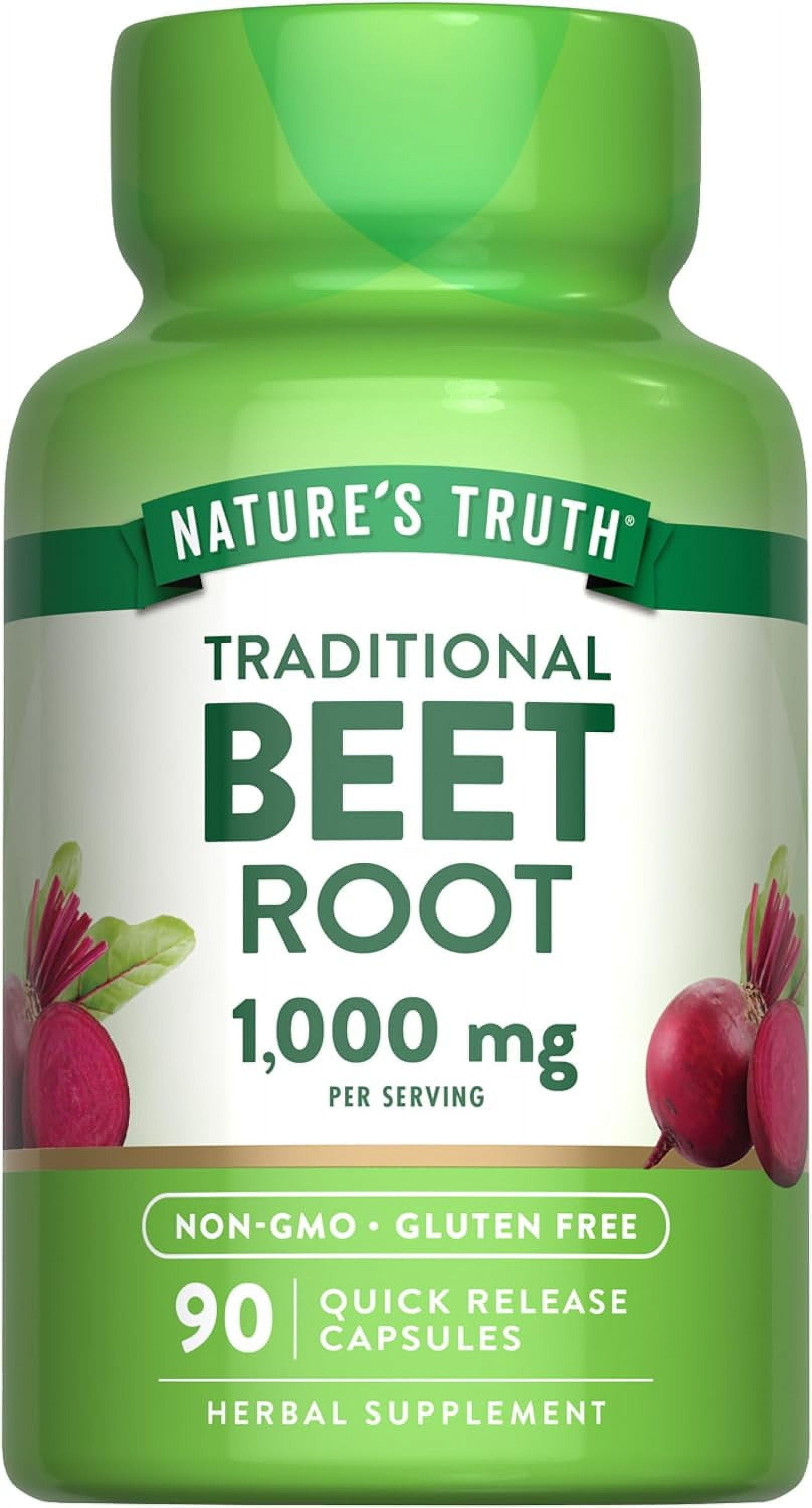 Nature's Truth Beet Root Capsules 1000mg, 90 Count, Herbal Extract ...