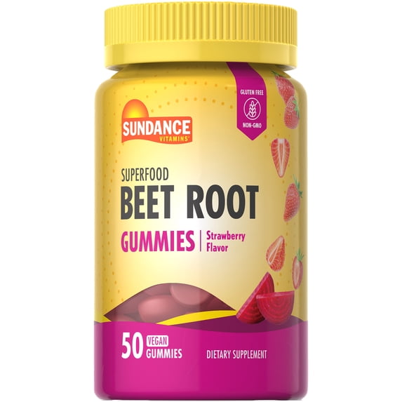 Beet Root Gummies | 50 Vegan Gummies | Strawberry Flavor | For Men and ...
