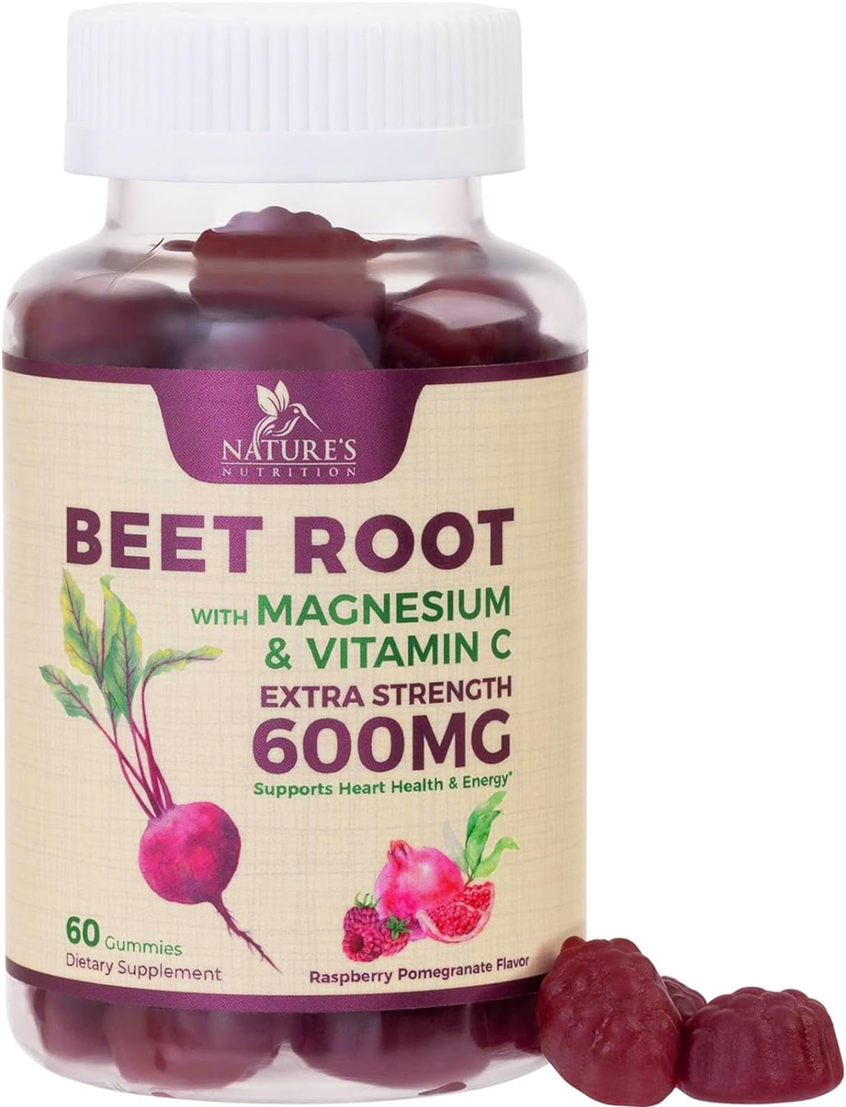 Beet Root Soft Chews - Vegan, Non-GMO, Energy & Heart Support, Nitric ...