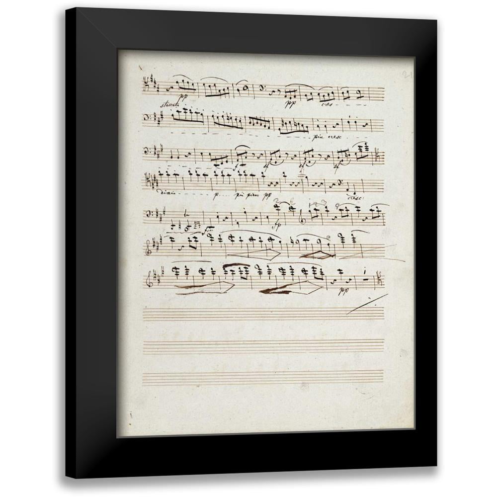 Beethoven, Ludwig Van 12x14 Black Modern Framed Museum Art Print Titled ...