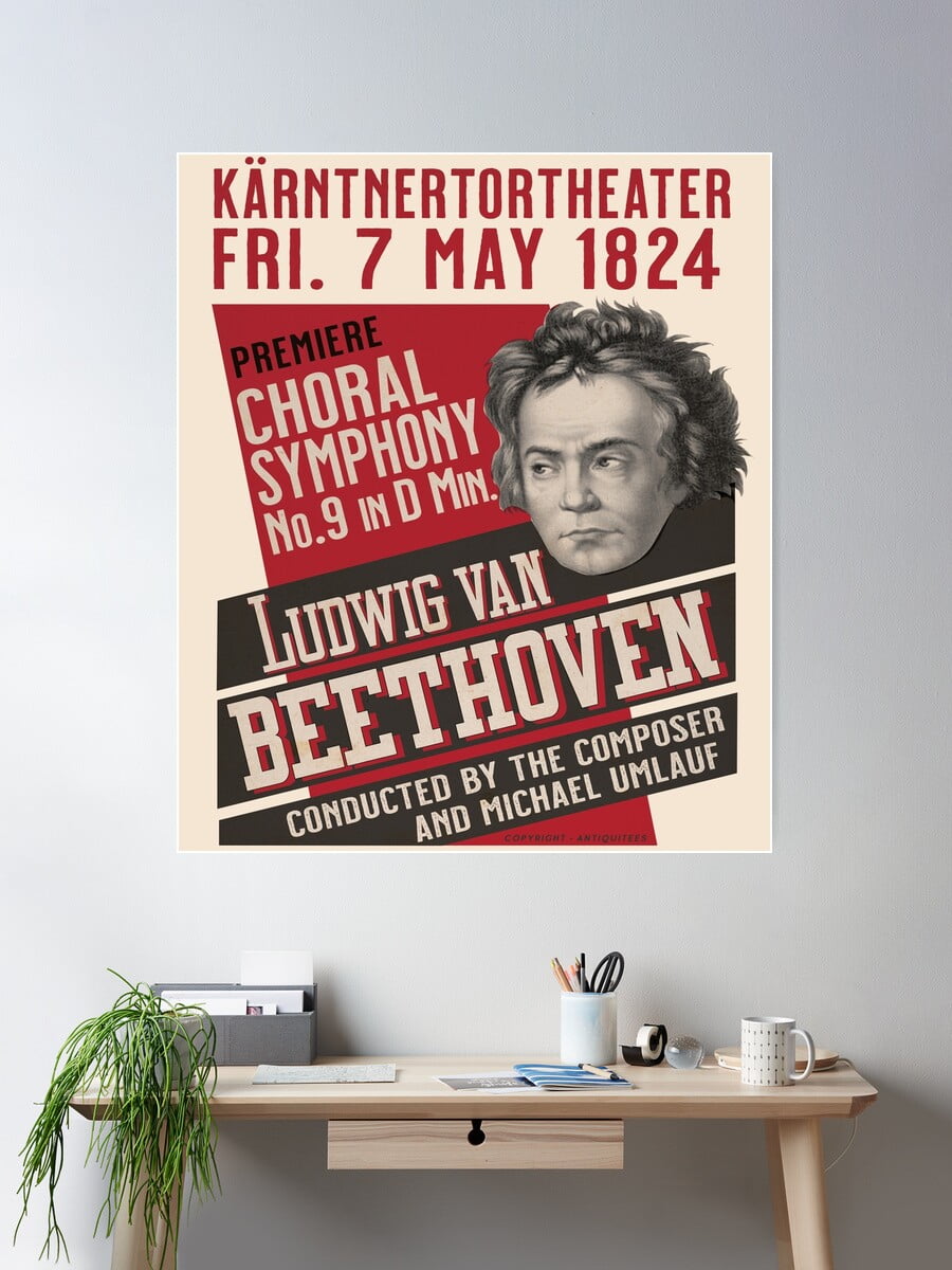 Beethoven Ninth Symphony Premiere Poster/1824 Poster Wall Art, Modern ...