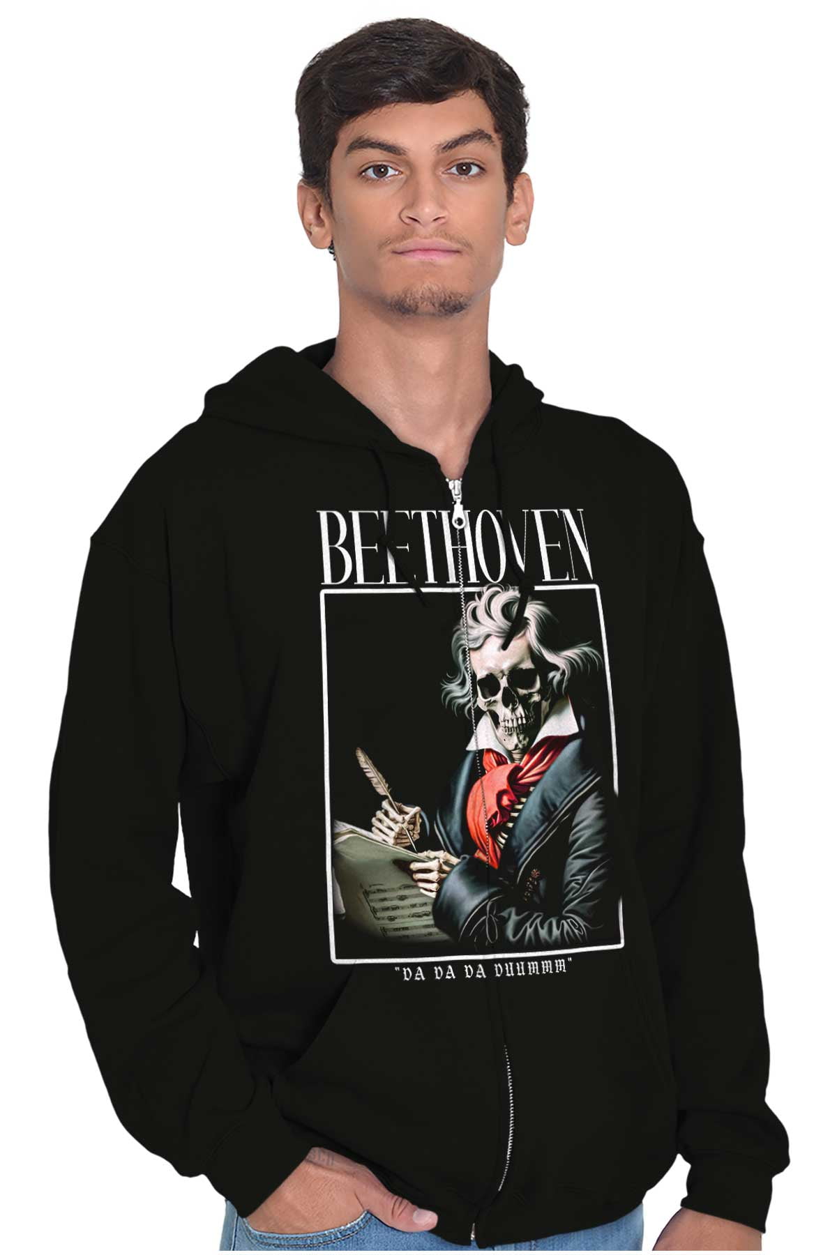Beethoven Skeleton Da Da Da Dumm Zip Up Hoodie Men's Women's Brisco ...