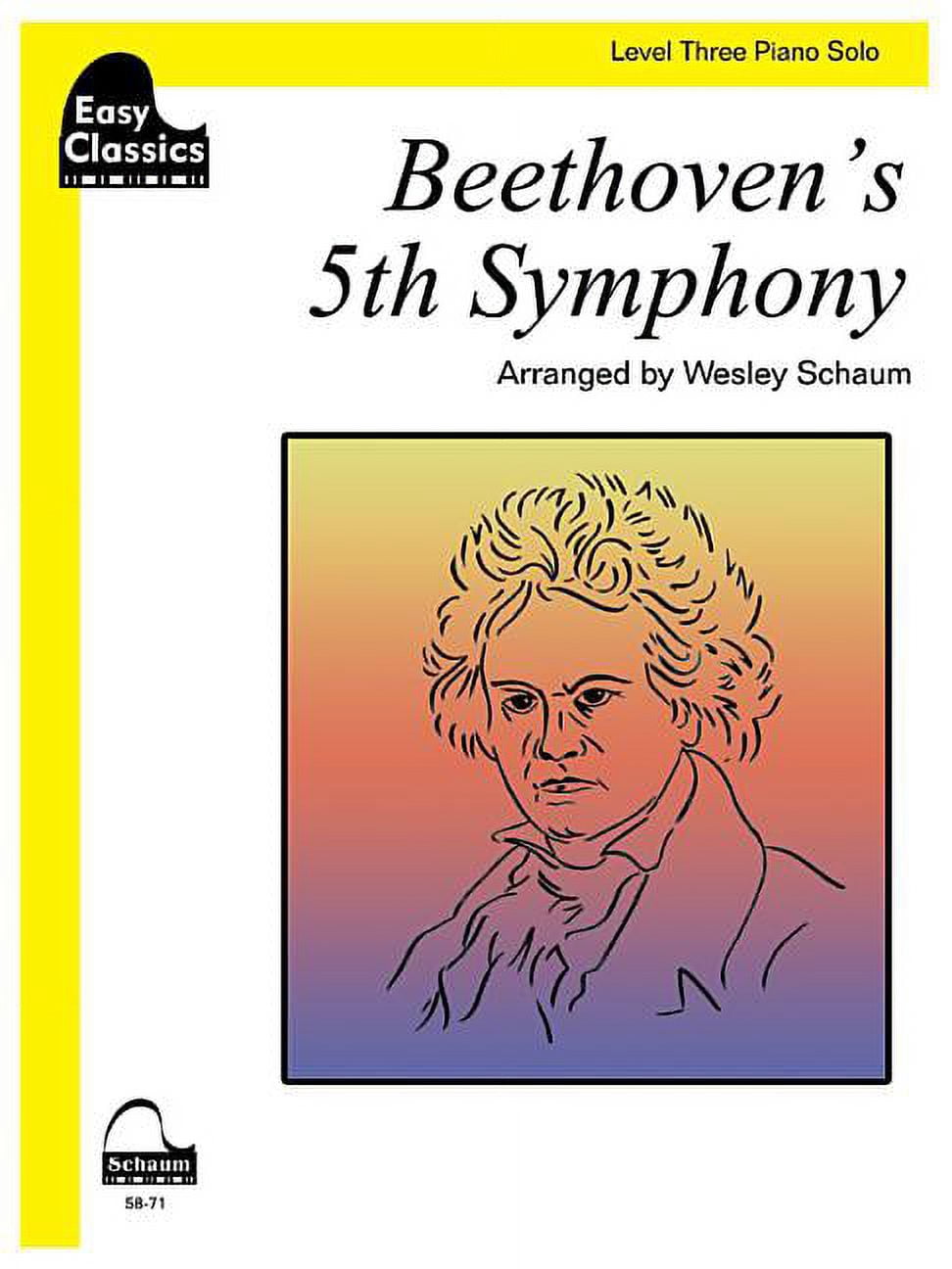 Beethoven's 5th Symphony: Schaum Level Three Easy Classics Piano Solo ...