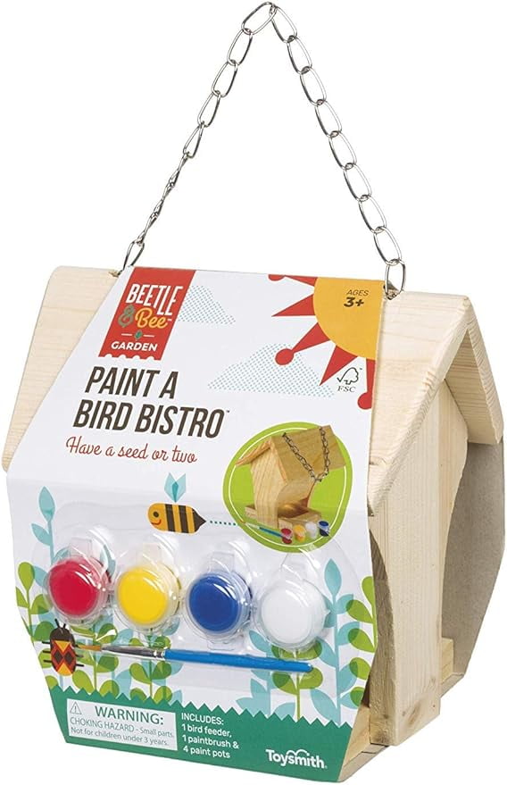 Beetle & Bee Paint a Bird Bistro - DIY Kid Art Craft Outdoor Birdhouse ...