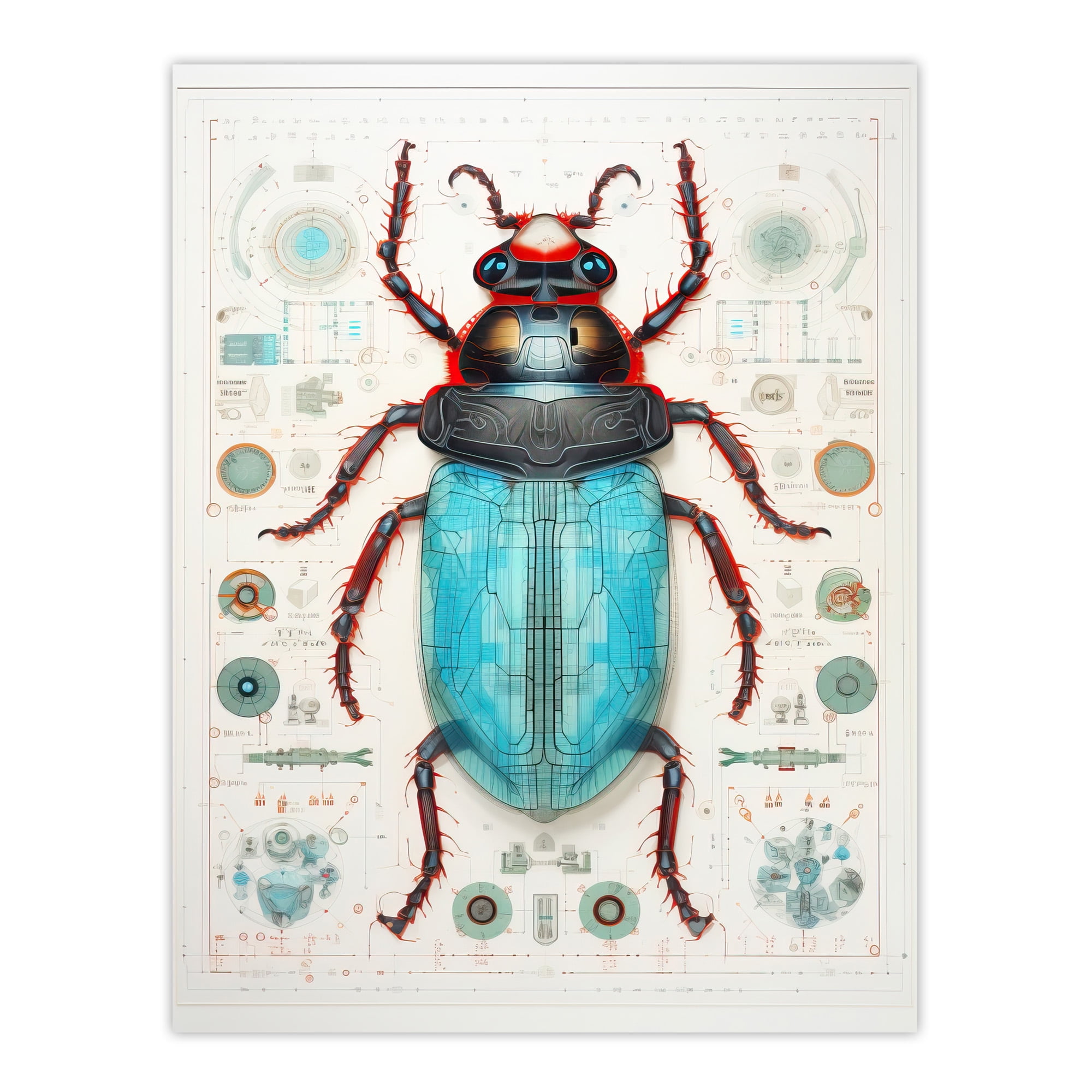 Beetle Bug Microphone Robot Hybrid Schematic Blueprint Futuristic ...