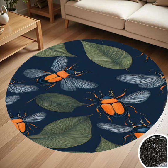 Beetle Leaf Pattern Round Carpet Living Room Bedroom Home Decoration ...
