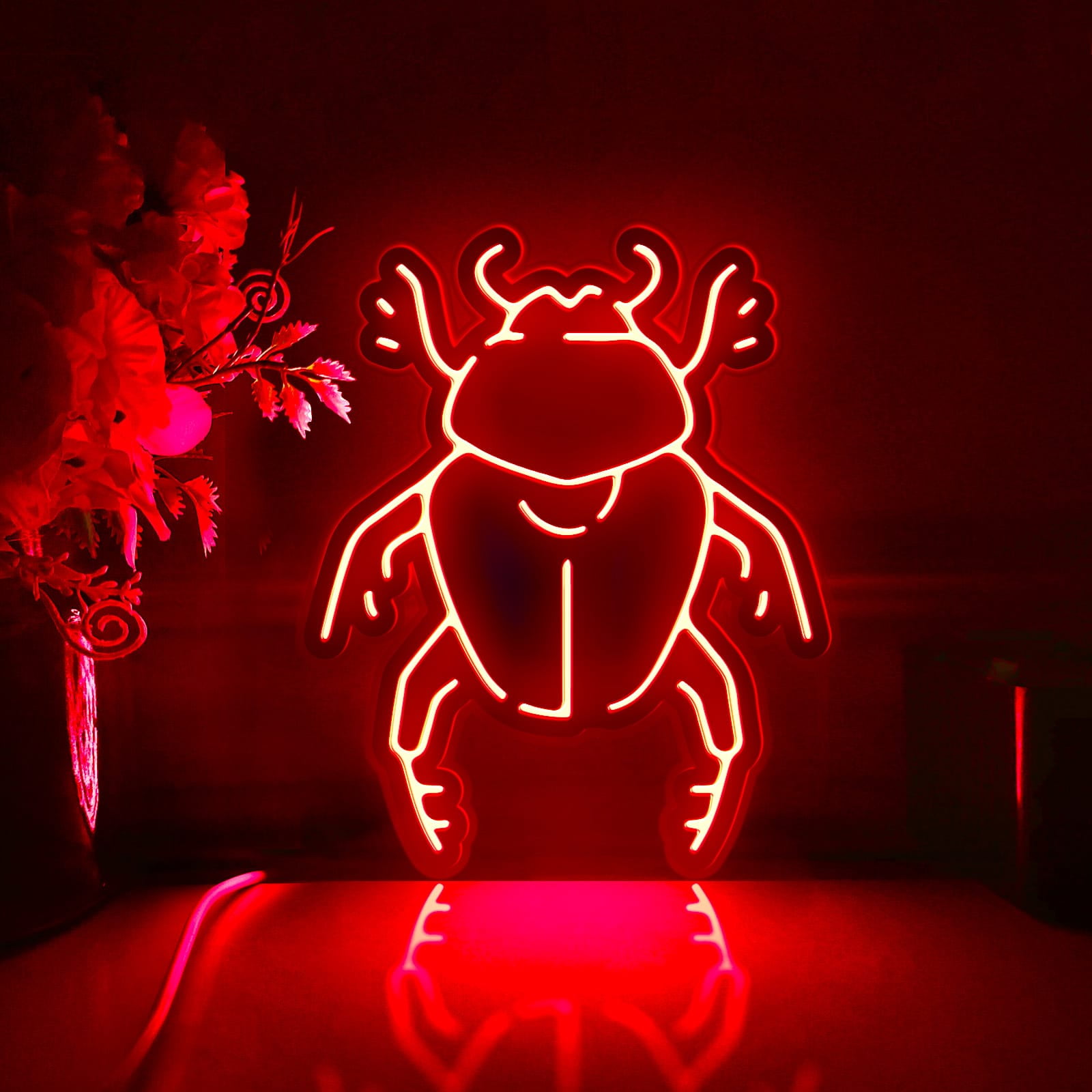 Beetle Led Light Box, Dimmable Neon-Like Light Signs USB Power for Wall ...