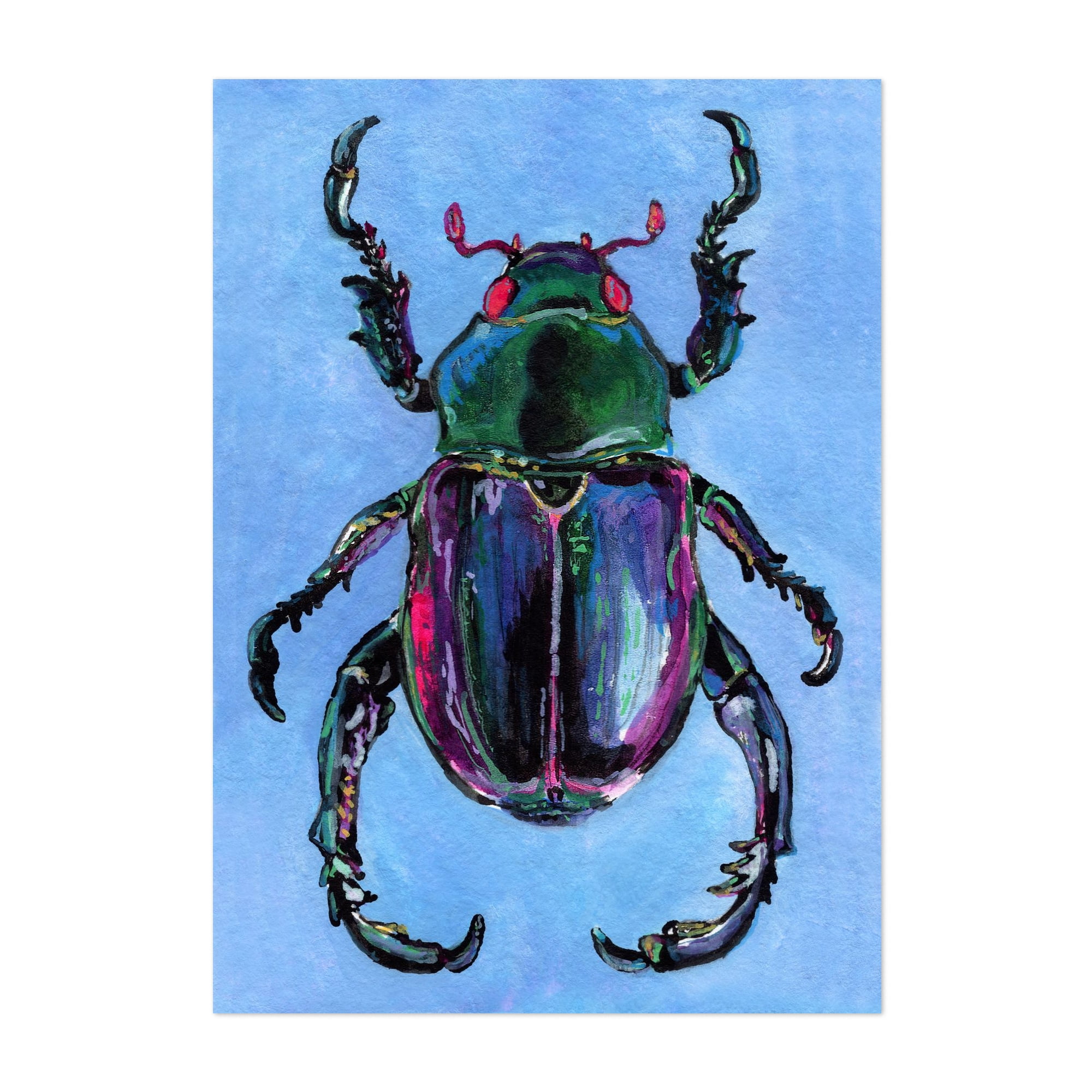 Beetle - Painting Insect Watercolor Nature Wildlife Illustration Modern ...