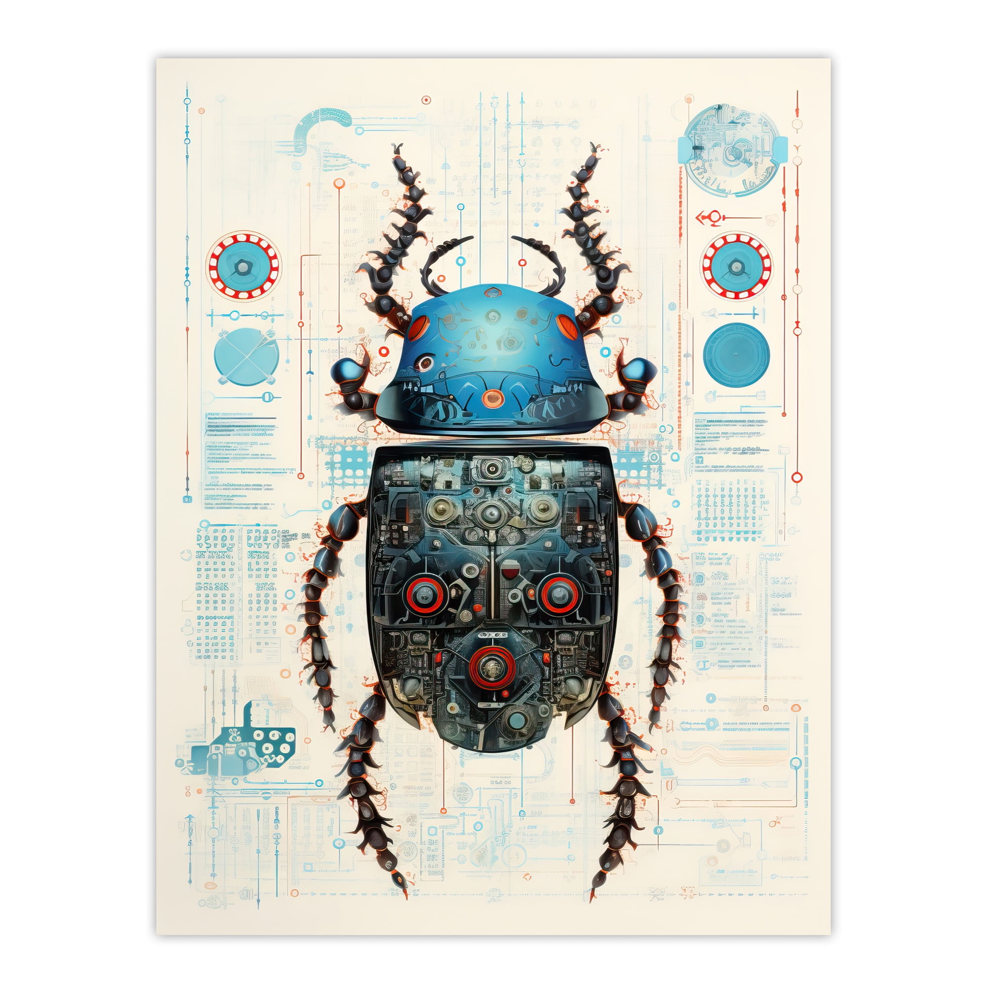 Beetle Robot Hybrid Secret Military Schematic Blueprint Futuristic ...