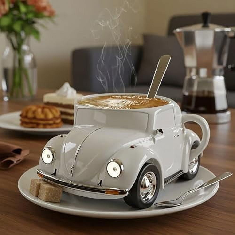 Beetle Shaped Coffee Mug, Handmade Ceramic Beetle Shaped, 14oz Car ...