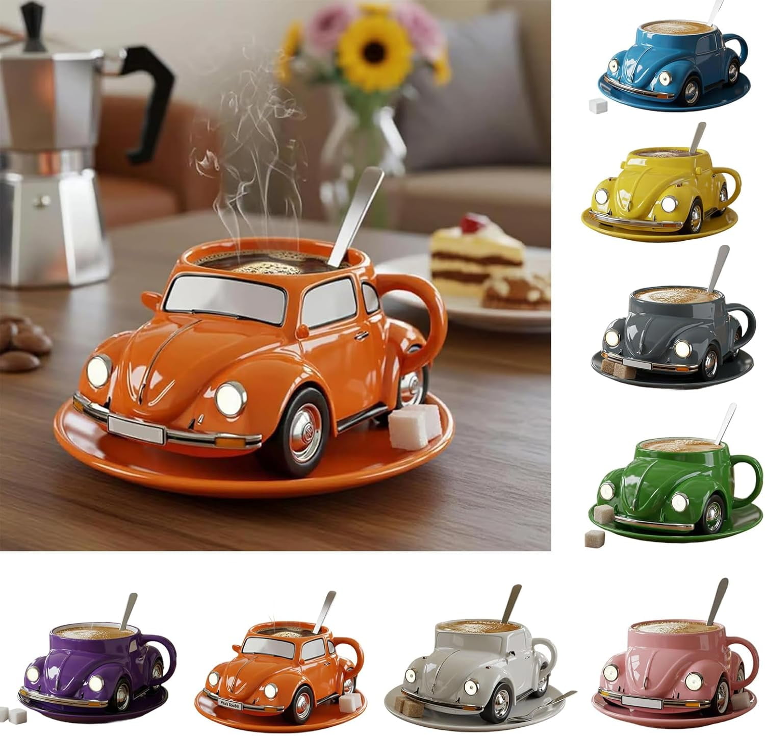 Beetle Shaped Coffee Mug, Handmade Ceramic Beetle Shaped Coffee Mugs ...