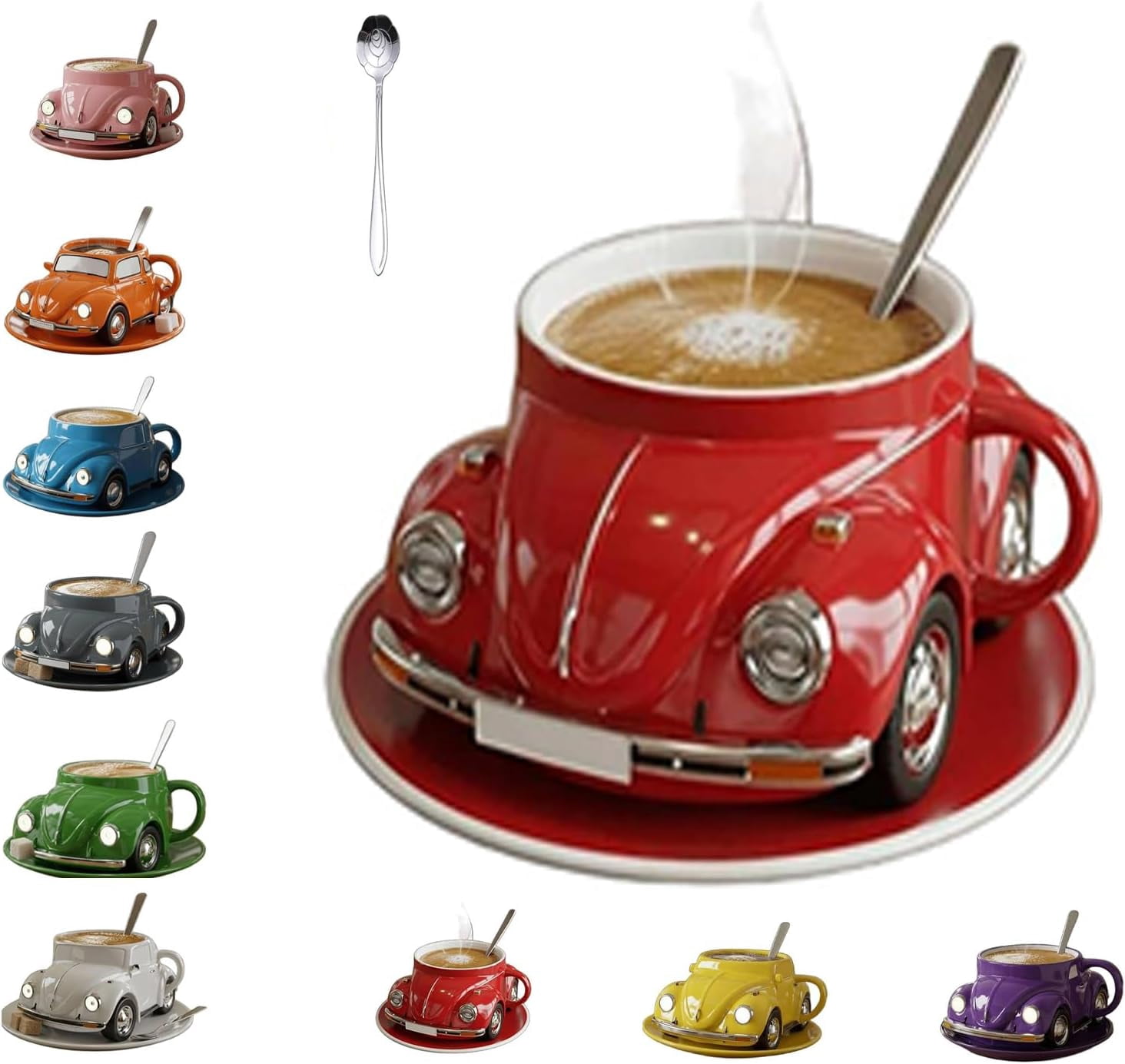 Beetle Shaped Coffee Mug, Handmade Novelty Fun Imaginative Beetle Car ...