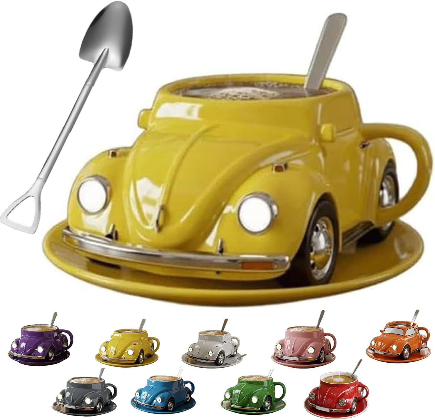 Beetle Shaped Coffee Mug,Unique Car Shaped Coffee Tea Mug,Handmade ...
