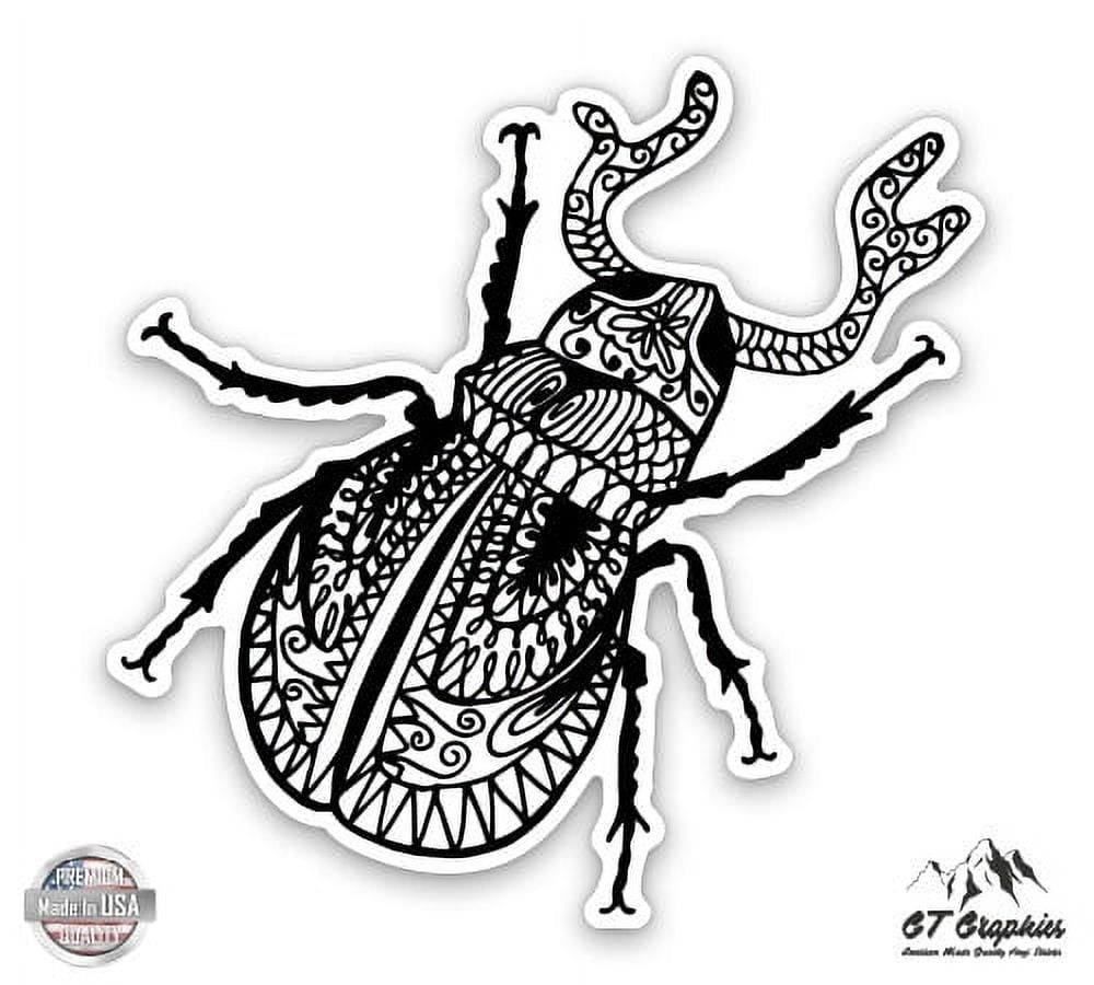 Beetle Sketch Design - 3" Vinyl Sticker - For Car Laptop I-Pad Phone ...