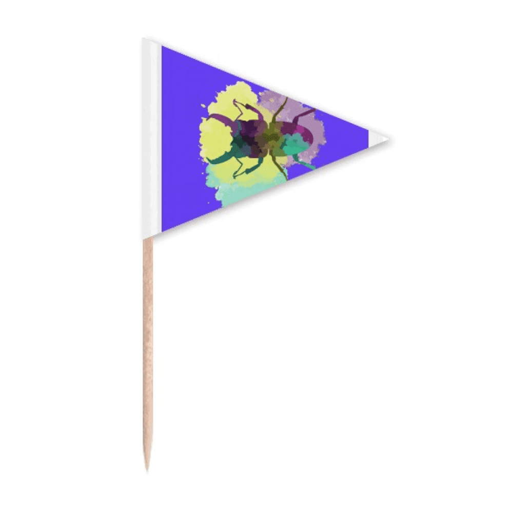 Beetle Uang Horn Outline Junebug Toothpick Triangle Cupcake Toppers ...