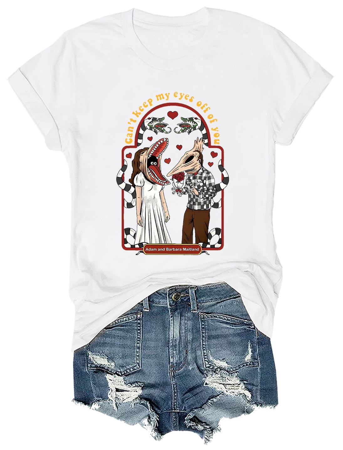 BeetleJuice Movie Characters Valentine Day T-Shirt, Adam And Barbara ...