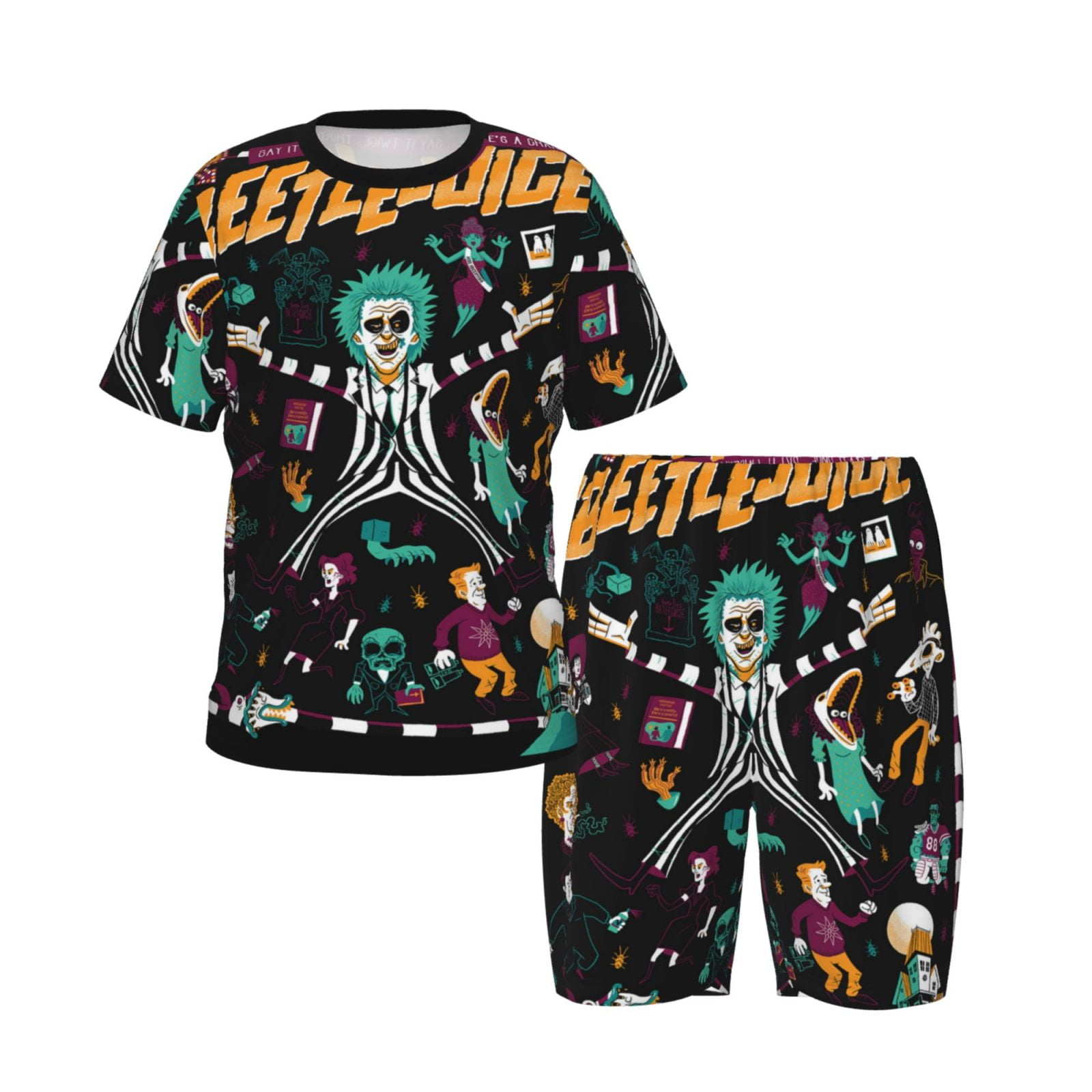 Beetlejuice 2-Piece Cozy Pajamas Short Sleeve Cool Summer Short Set Kid ...