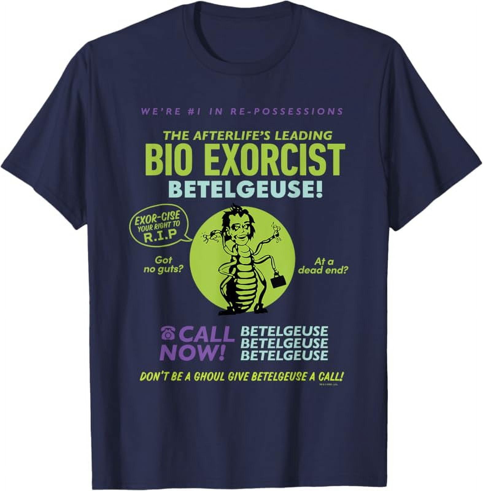 Beetlejuice Afterlife's Leading Bio Exorcist Betelgeuse Ad T-Shirt ...