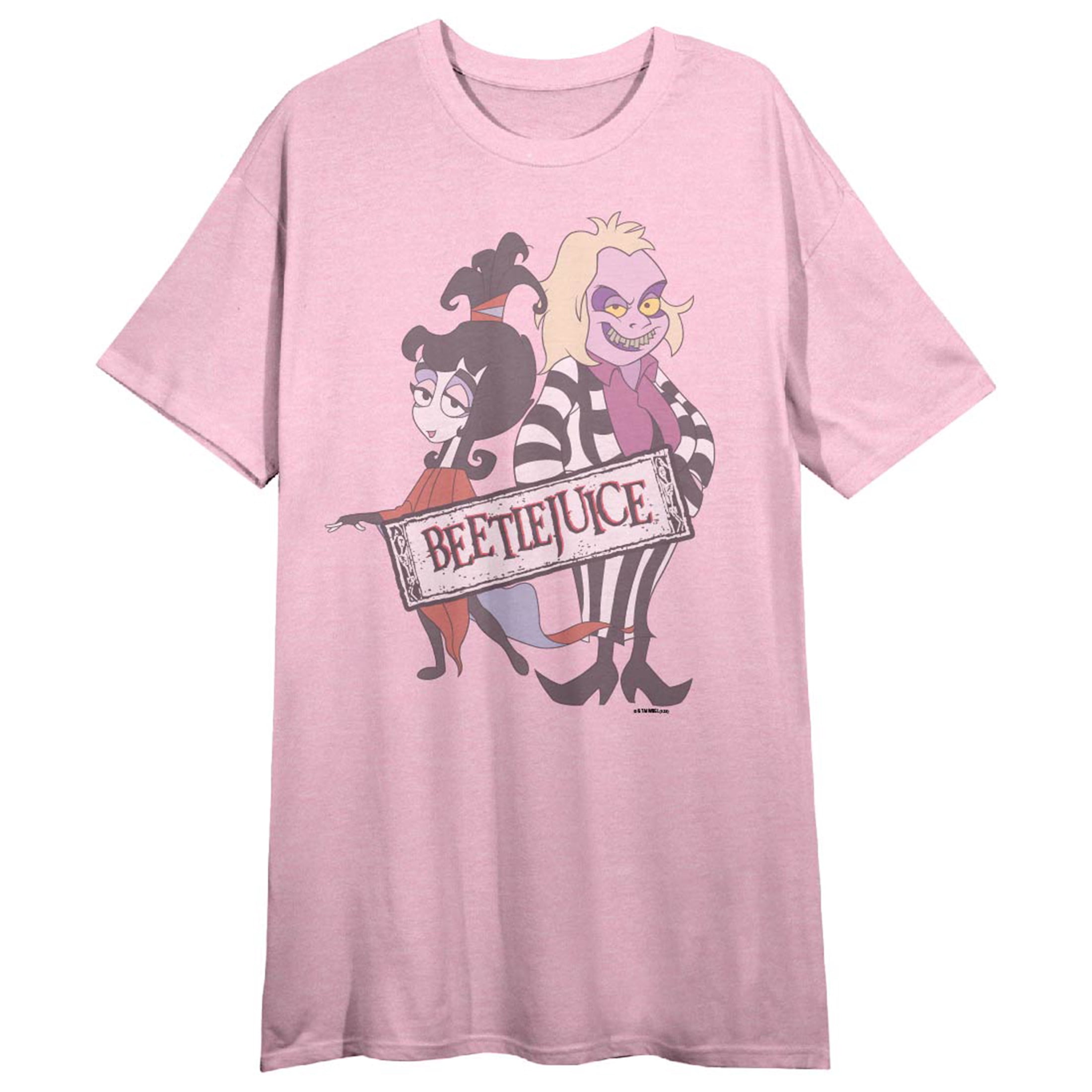 Beetlejuice Animated Series Lydia & Betelgeuse Crew Neck Short Sleeve ...