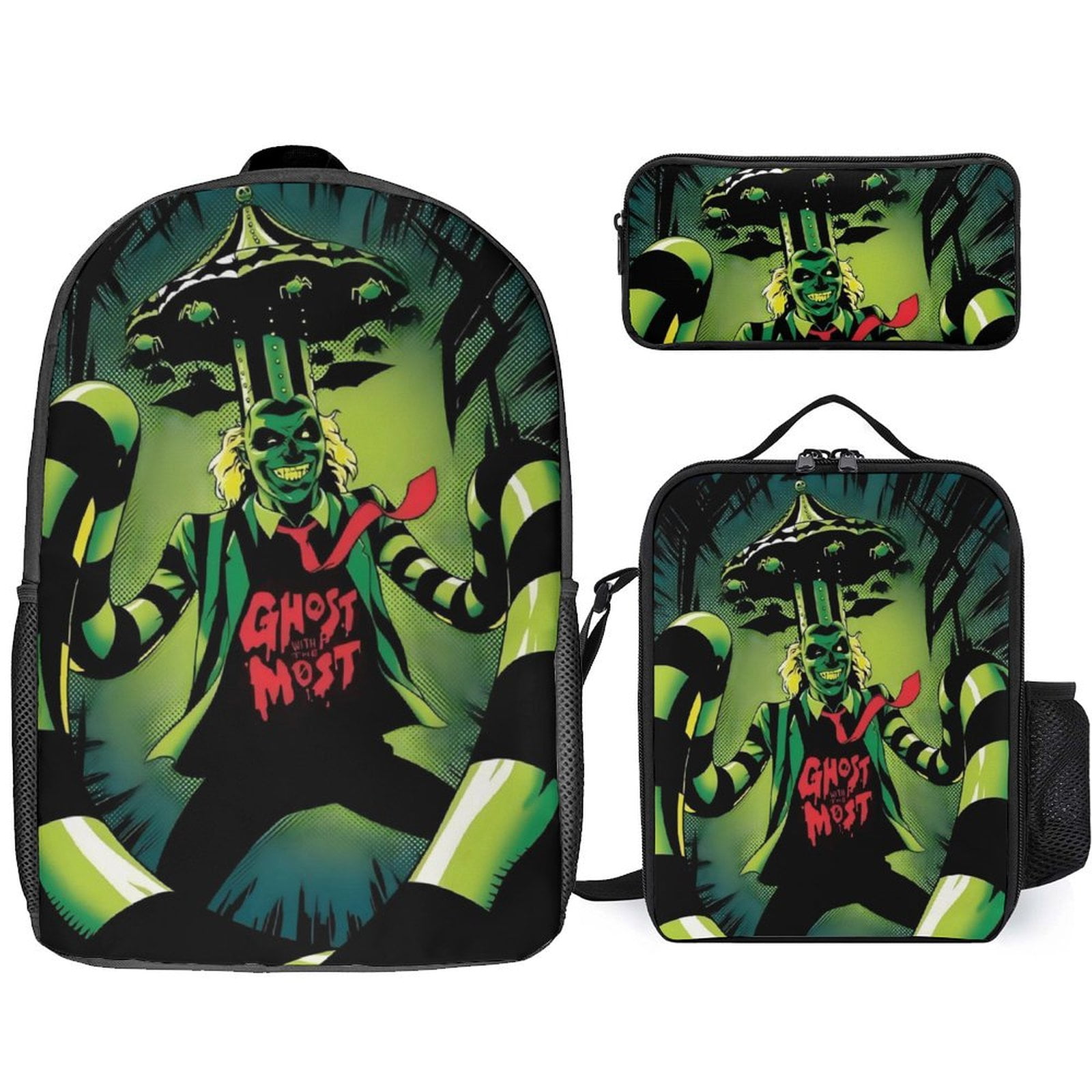 Beetlejuice Backpack Messenger Bag Lunch Bag Pencil Case Set 17 Inch ...