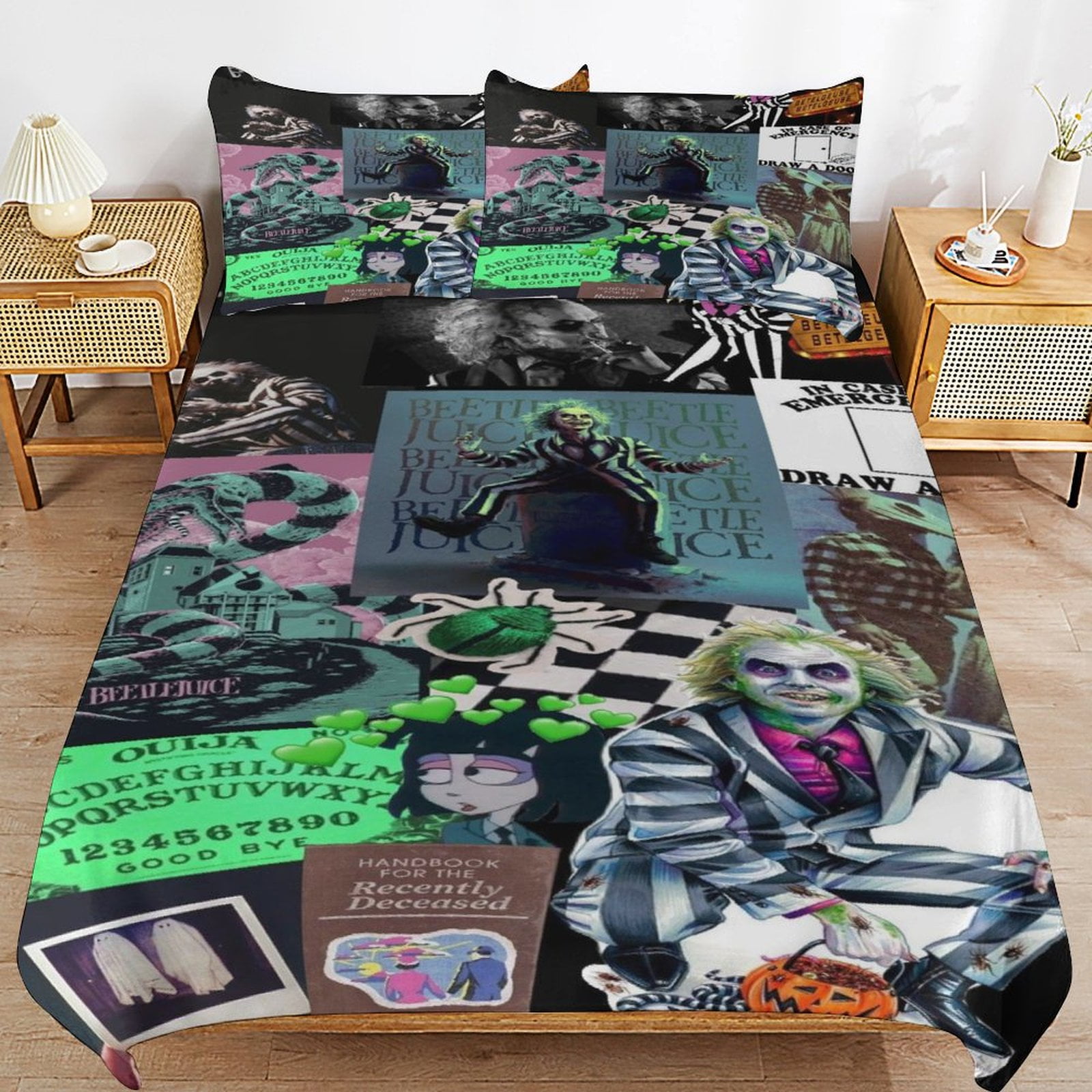 Beetlejuice Bed Duvet Cover Cartoon Bedding Sets 3D Lightweight 3 Piece ...