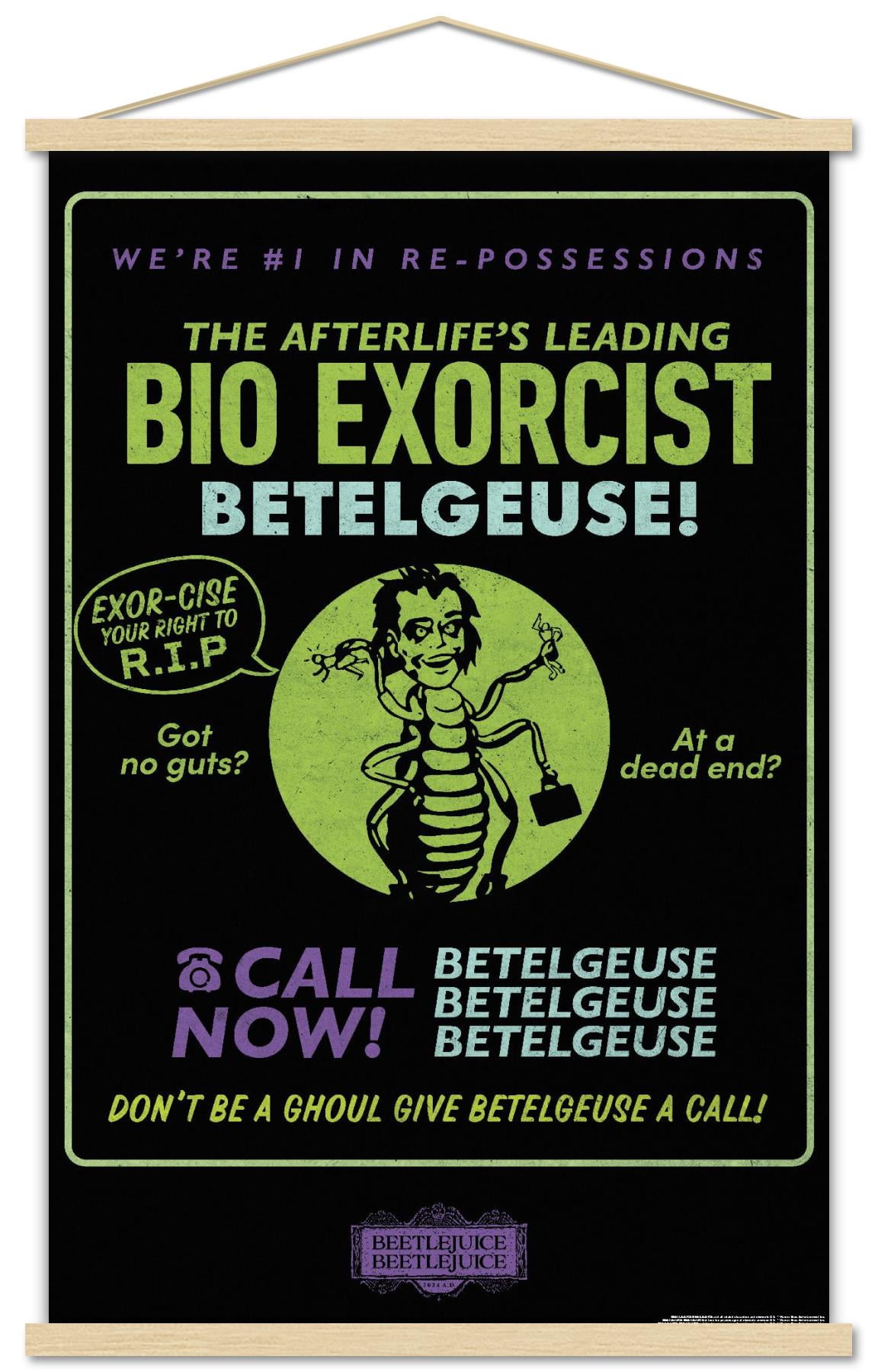 Beetlejuice Beetlejuice - Bio Exorcist Wall Poster with Magnetic Frame ...