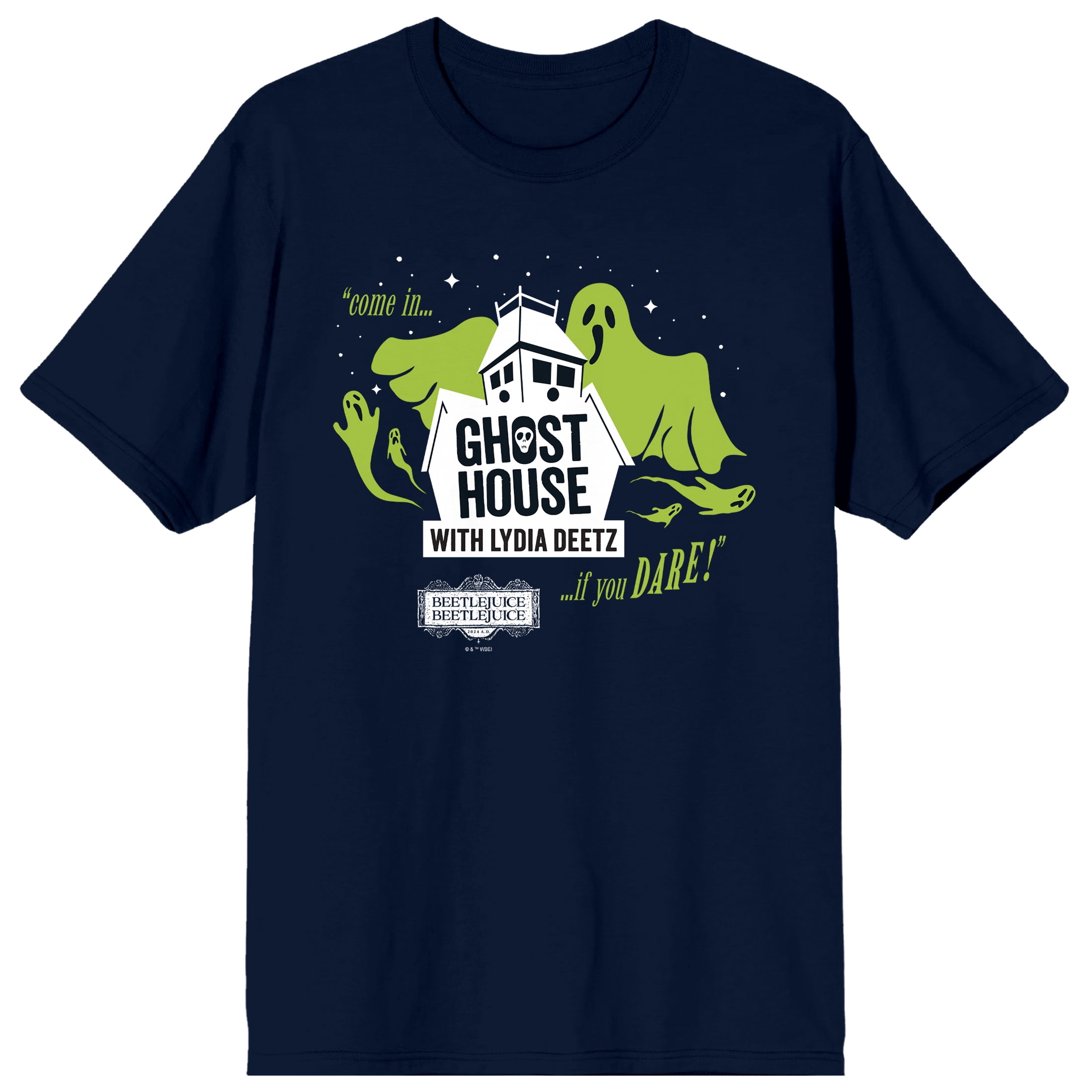 Beetlejuice Beetlejuice Ghost House With Lydia Deetz Adult Navy Crew ...